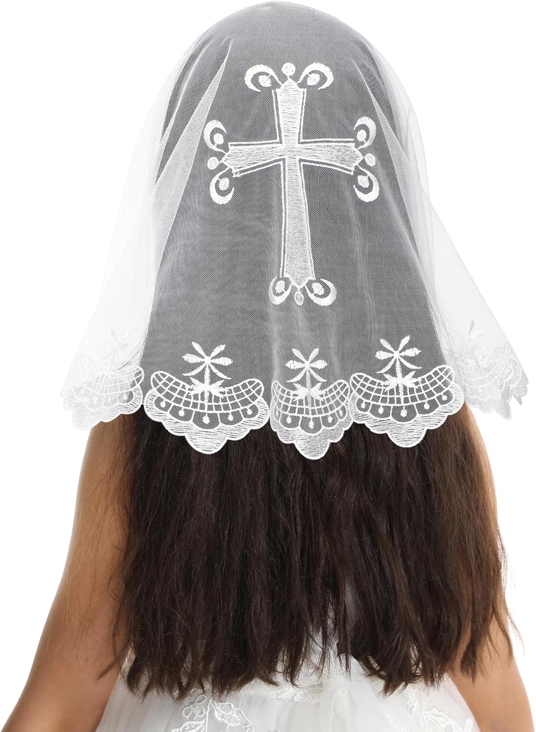 Amazon.com: Bozidol Girls First Communion Veil - Round Shape Cosmos ...