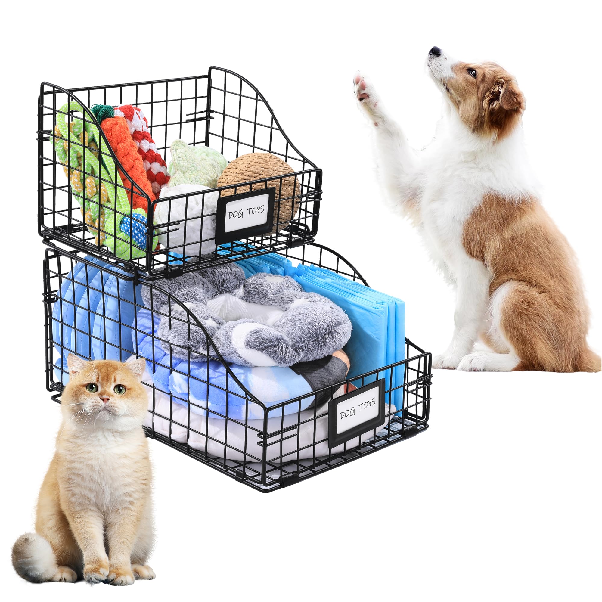 Amazon.com: BALAPET Large Metal Dog Toy Basket, Durable Pet Toy Storage ...