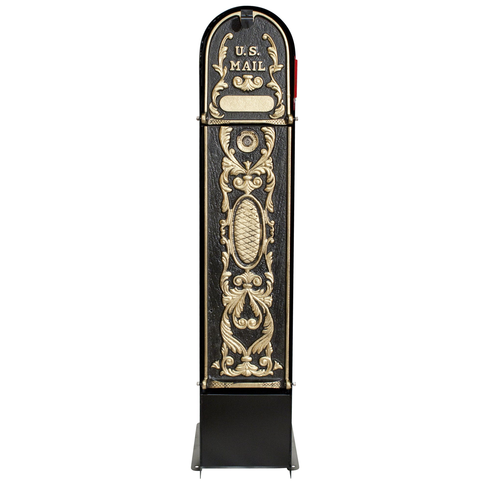 Qualarc MK-100-CL-GLD MailKeeper 100 Locking Column Mount Mailbox with ...