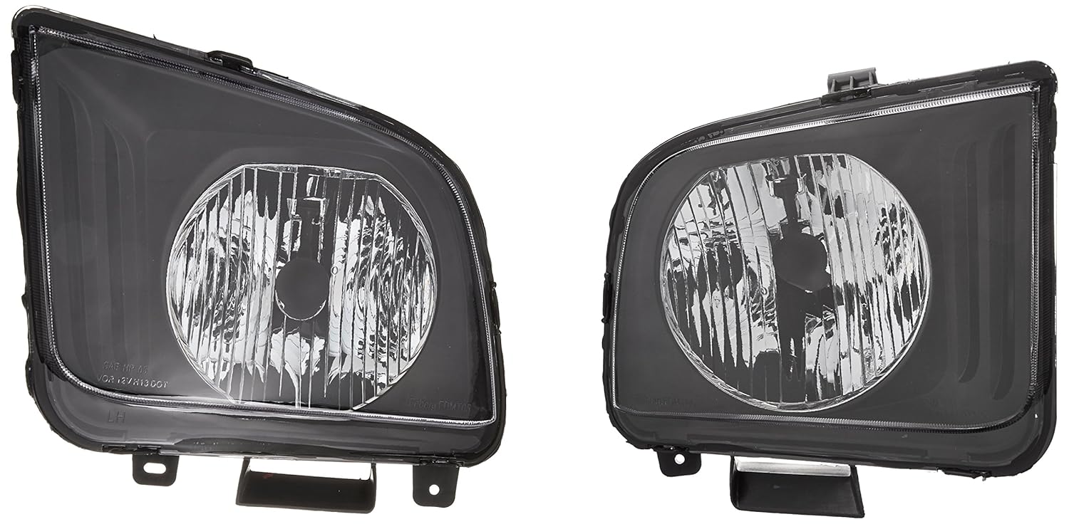 Spec-D Tuning LH-MST05JM-RS Ford Mustang V6 V8 Black Crystal Headlights Head Lamps : Amazon.in ...