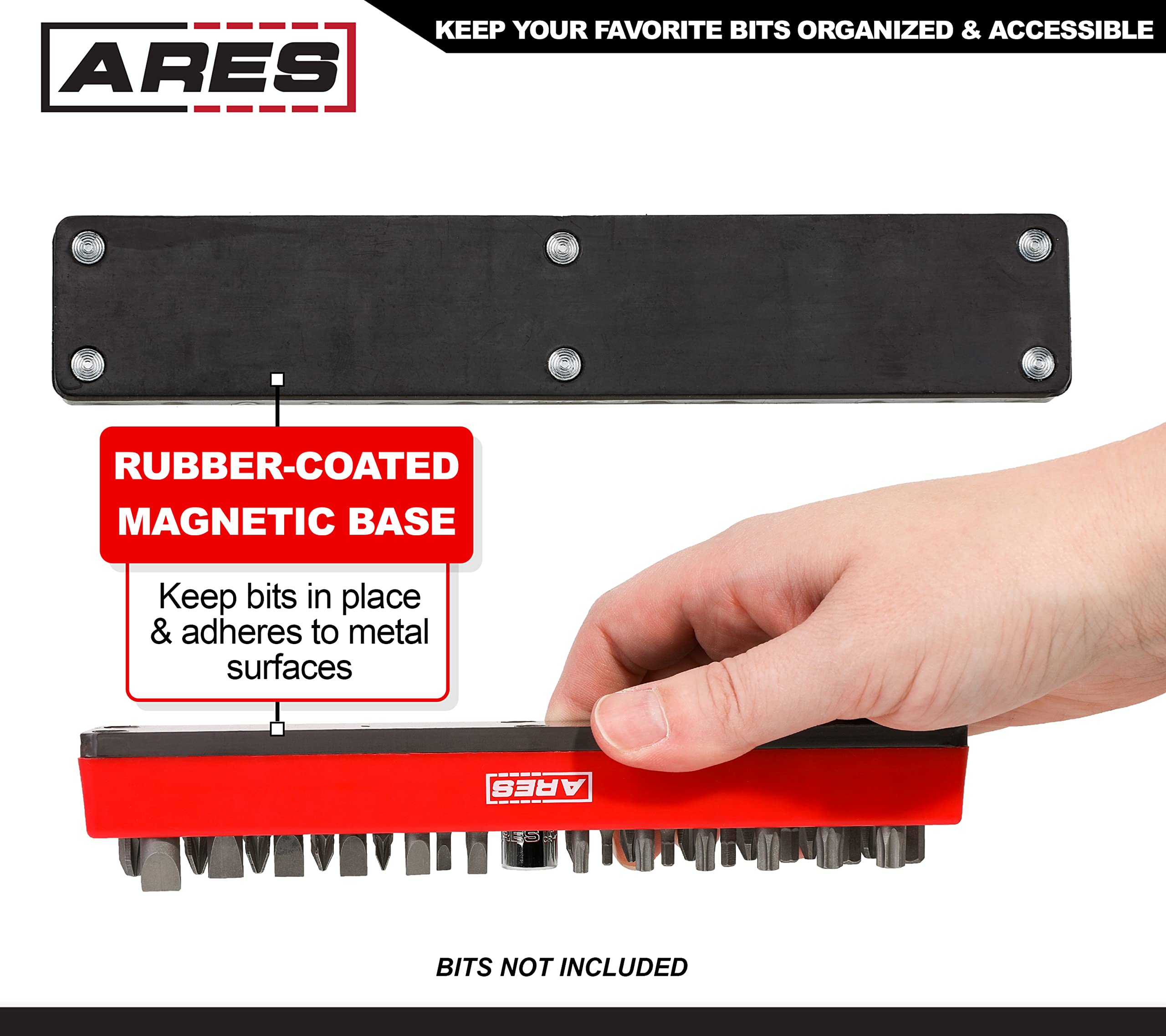 Snapklik.com : ARES 60011 - Red 37 Hole Hex Bit Organizer