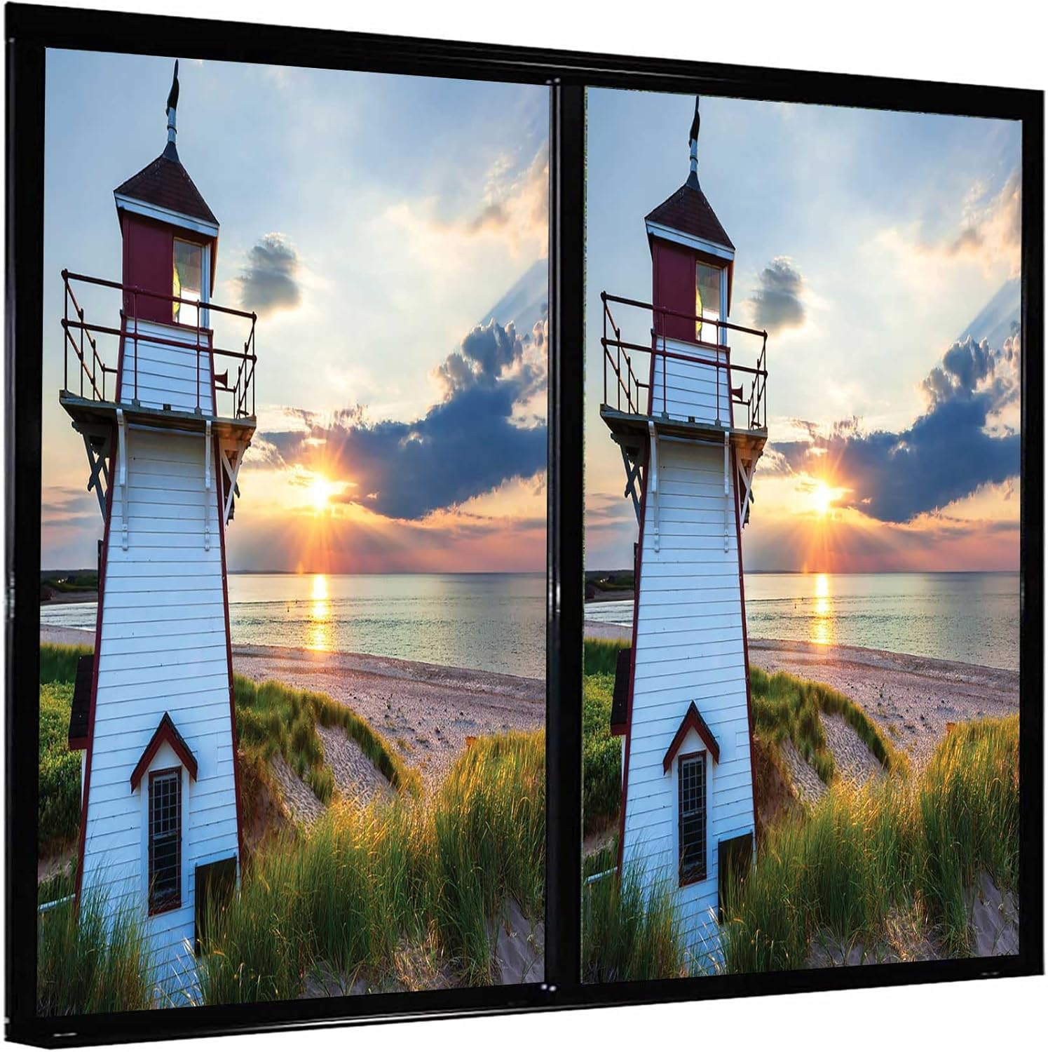 Amazon.com: Sea Lighthouse Peel and Stick Window Film for Privacy ...