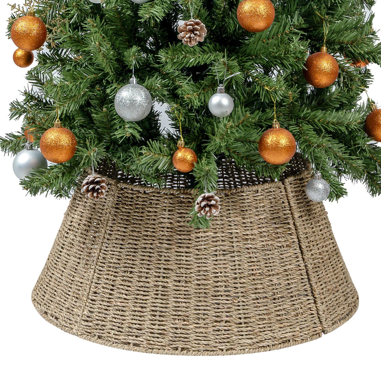 Amazon.com: CubesLand Christmas Tree Collar for 7.5ft Trees,Seagrass ...