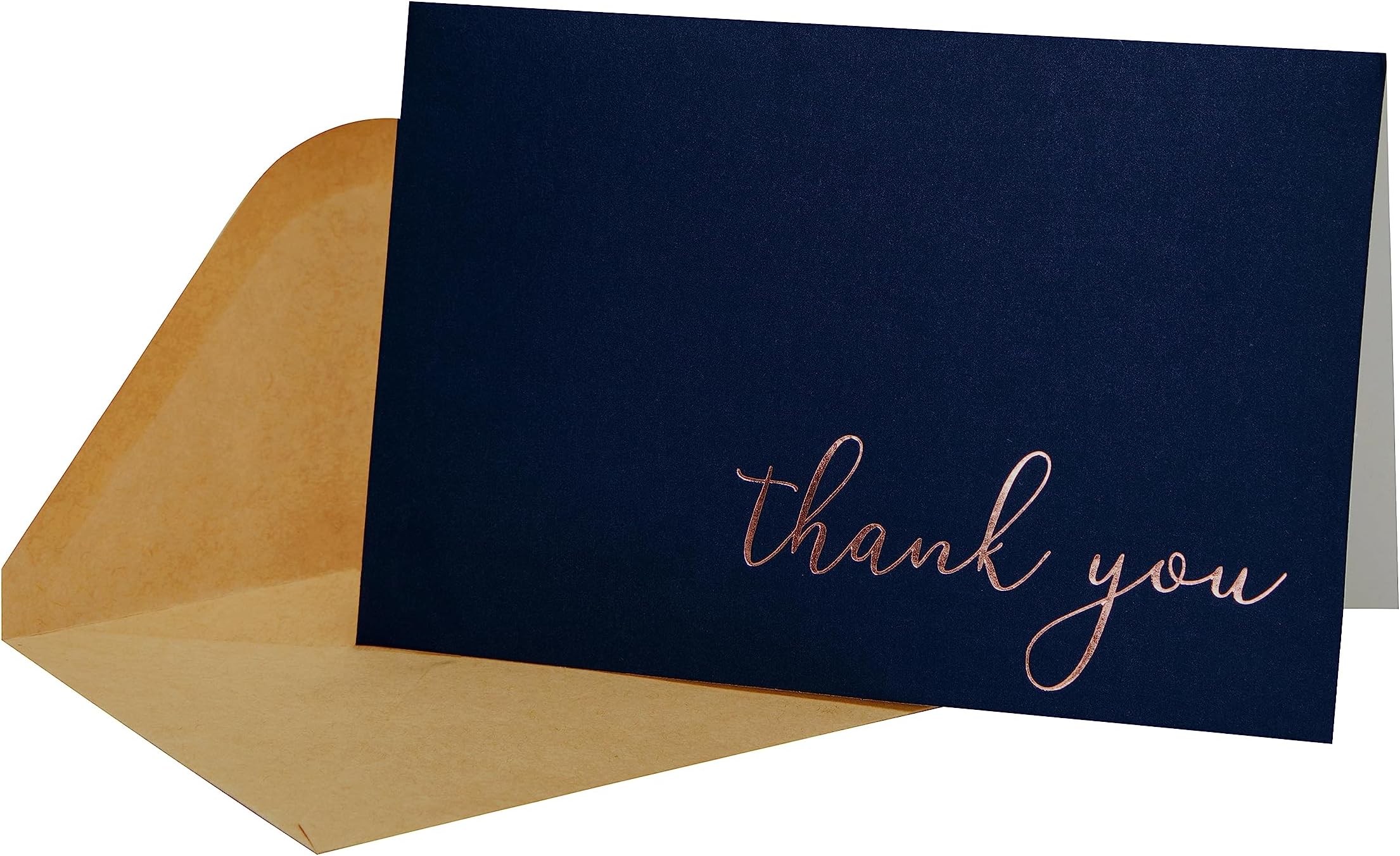 Amazon.com : Thank You Cards - Blank 50 Pack Navy Blue Matte Finish ...