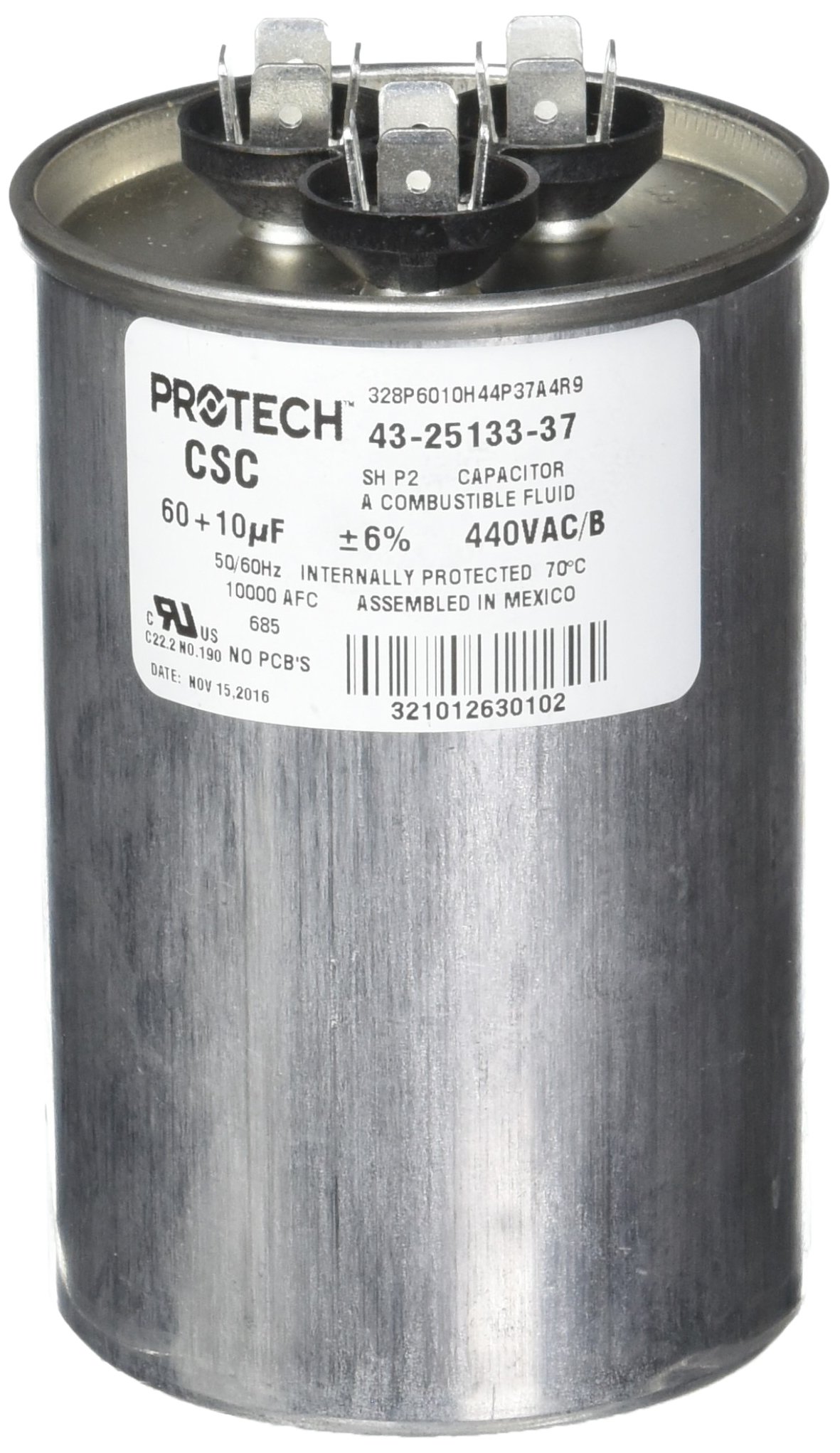 Amazon.com: Protech 662766396287 60/10/440 Dual Round Capacitor ...