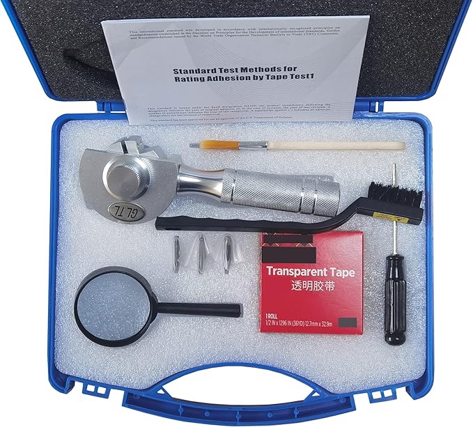 Cross Hatch Adhesion Tester Kit with Rotating 3-Blade Head & Test ...