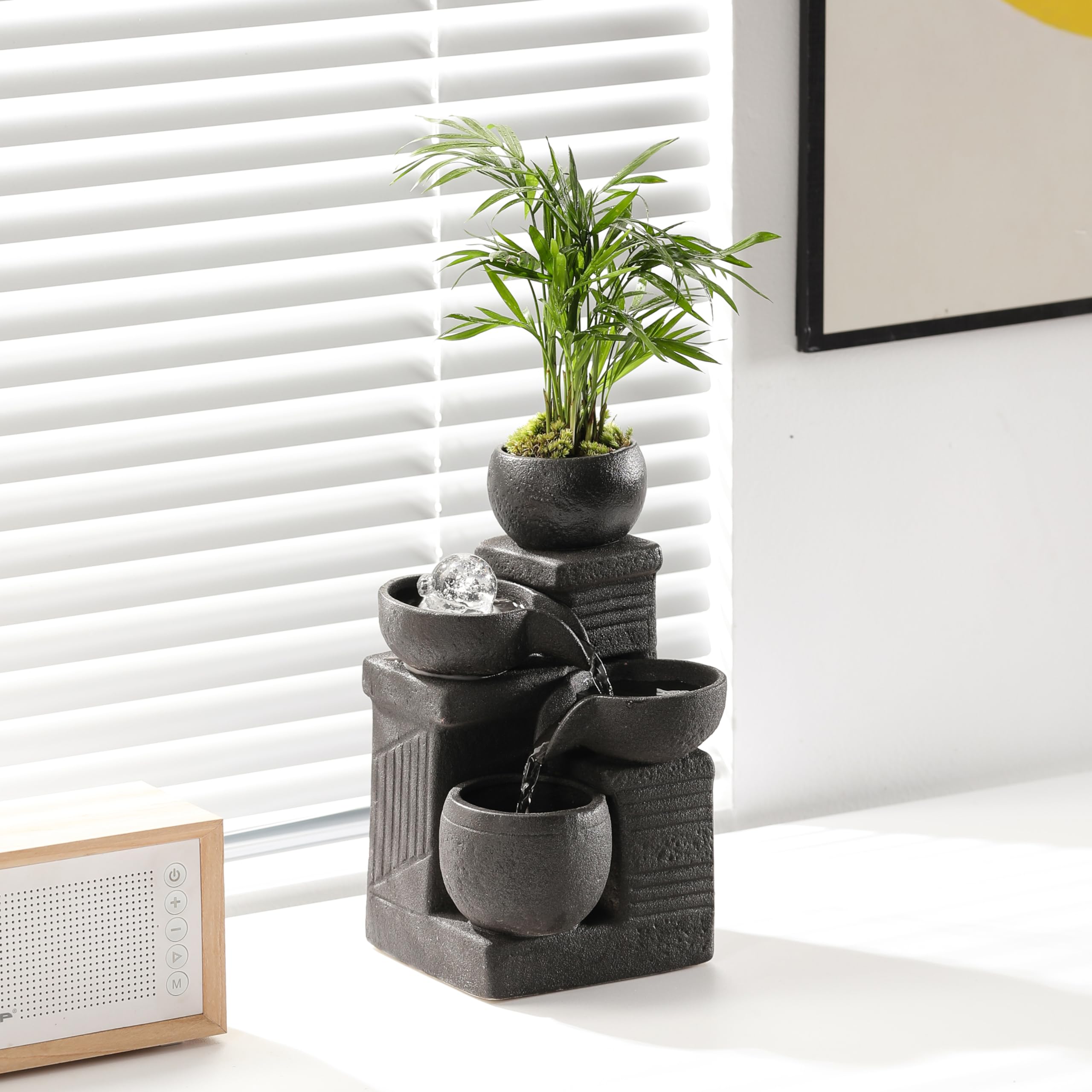 Amazon.com: Tabletop Fountain Water Feature Indoor Home Home Office ...