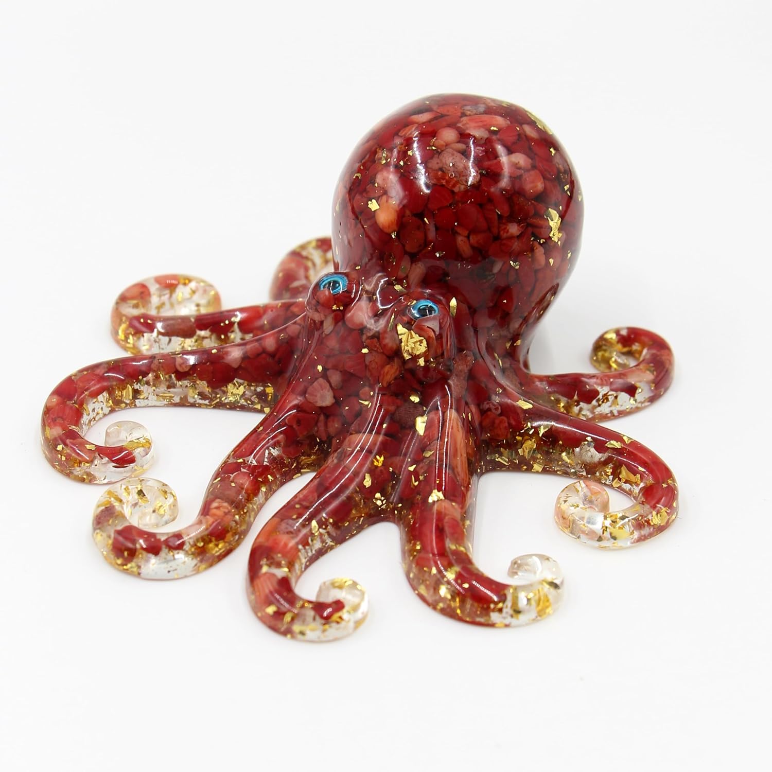 Amazon.com: ALONEAN 4'' * 3.5'' * 1.8'' Crystal Stone Octopus Epoxy ...
