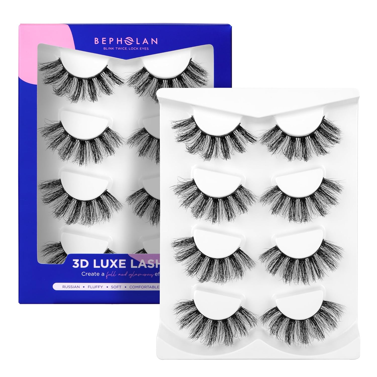 Amazon.com: Lashes Russian Lashes Fake Eyelashes - Bepholan False ...