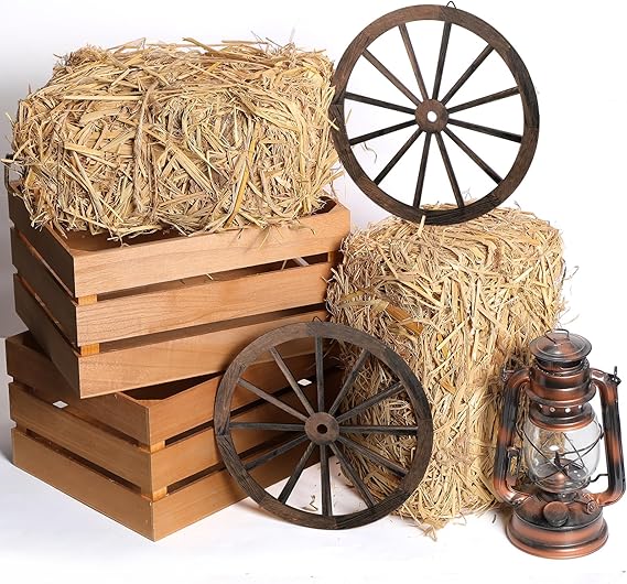 Amazon.com: GliCraft 6 Pack 13 x 9 x 6 Inch Straw Hay Bale Stack ...