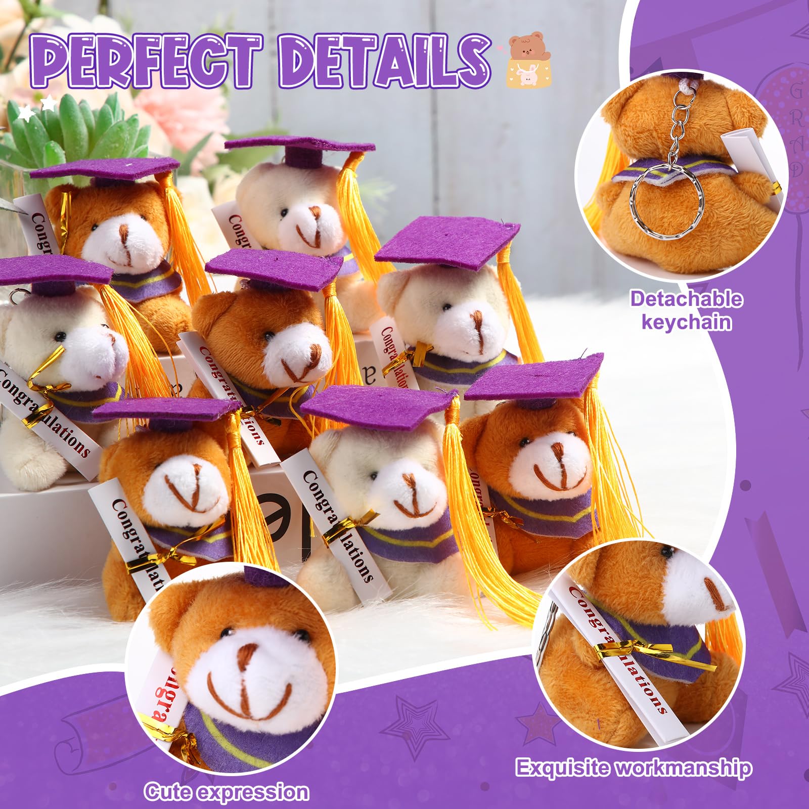 Snapklik.com : Deekin 16 Pcs Mini Graduation Bears For 2025 Graduation ...