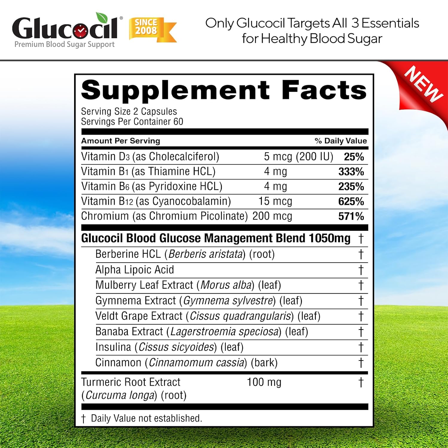 Glucocil – Novas Cápsulas Vegetarianas - Suporte Premium para Açúcar no ...