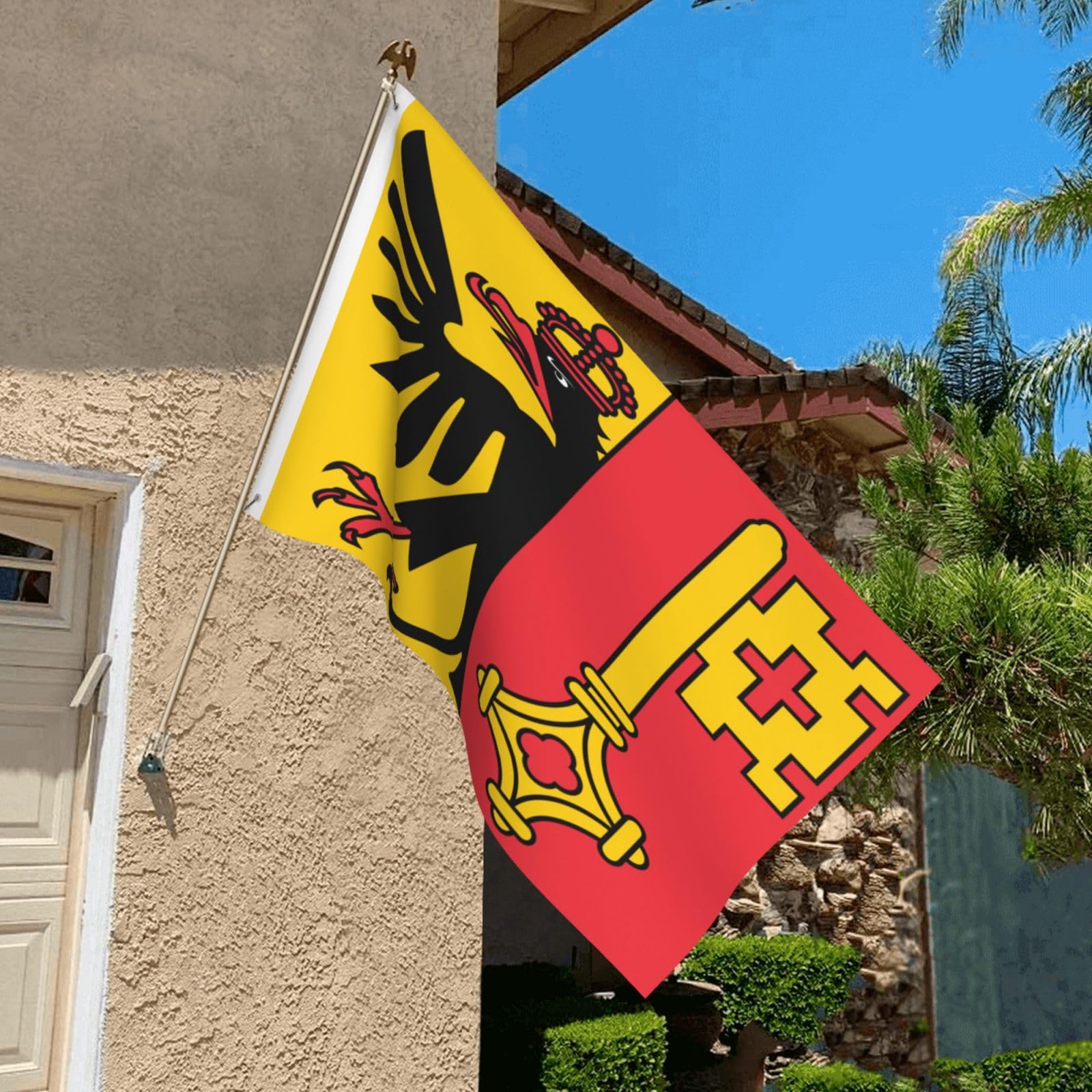 BANDERA De MESA Del CANTÓN DE BASILEA-CAMPIÑA 15x15cm - BANDERINA De