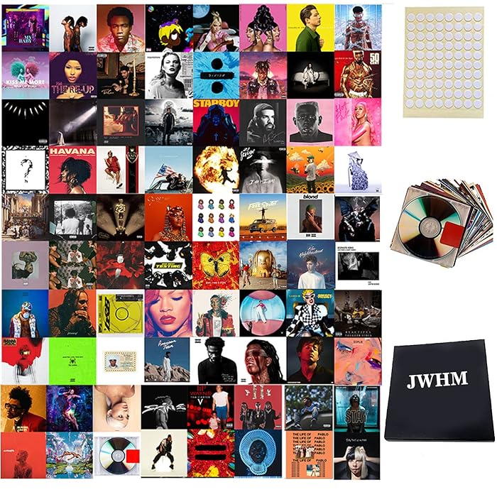 Buy Album Covers Art Posters 35 Pcs Print Unique Square Printed Photos ...