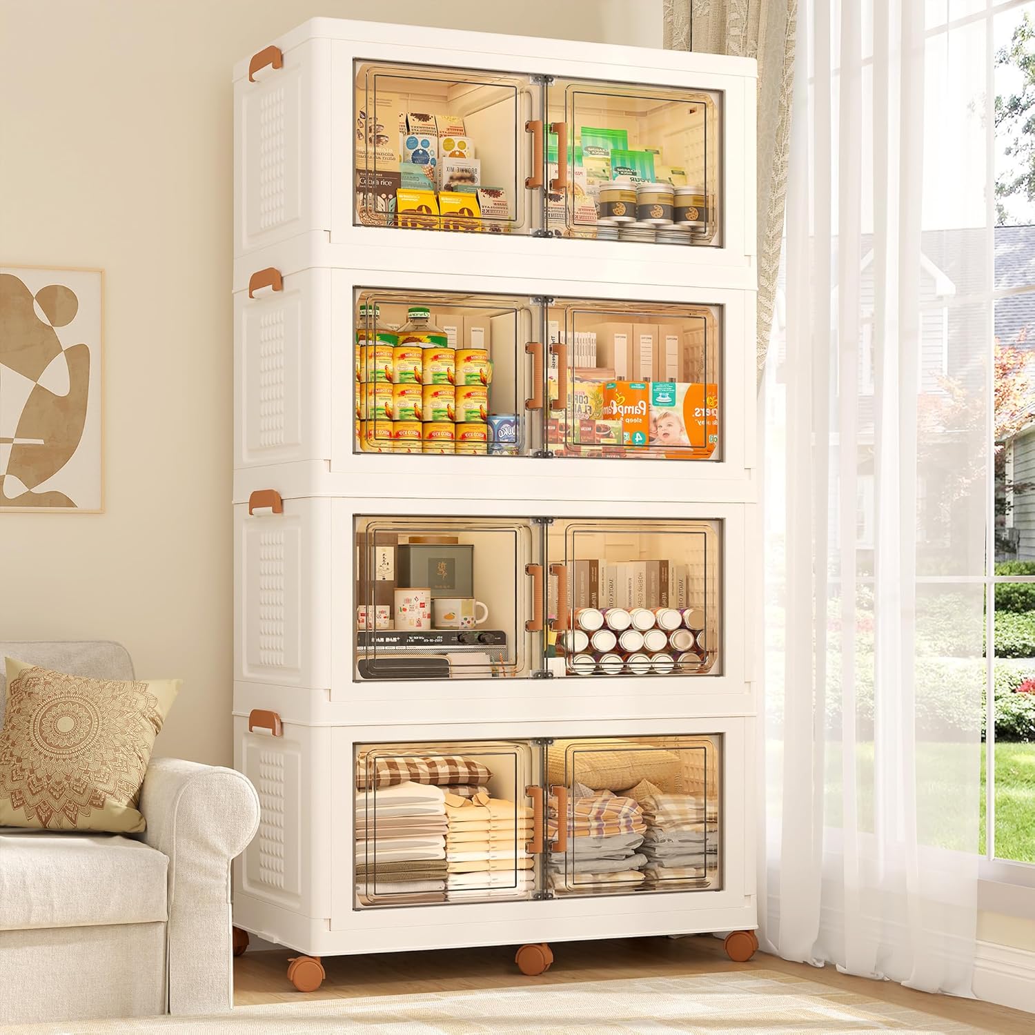 Amazon.com - EnHomee 418Qt Storage Bins with Lids and Wheels 4 Packs ...