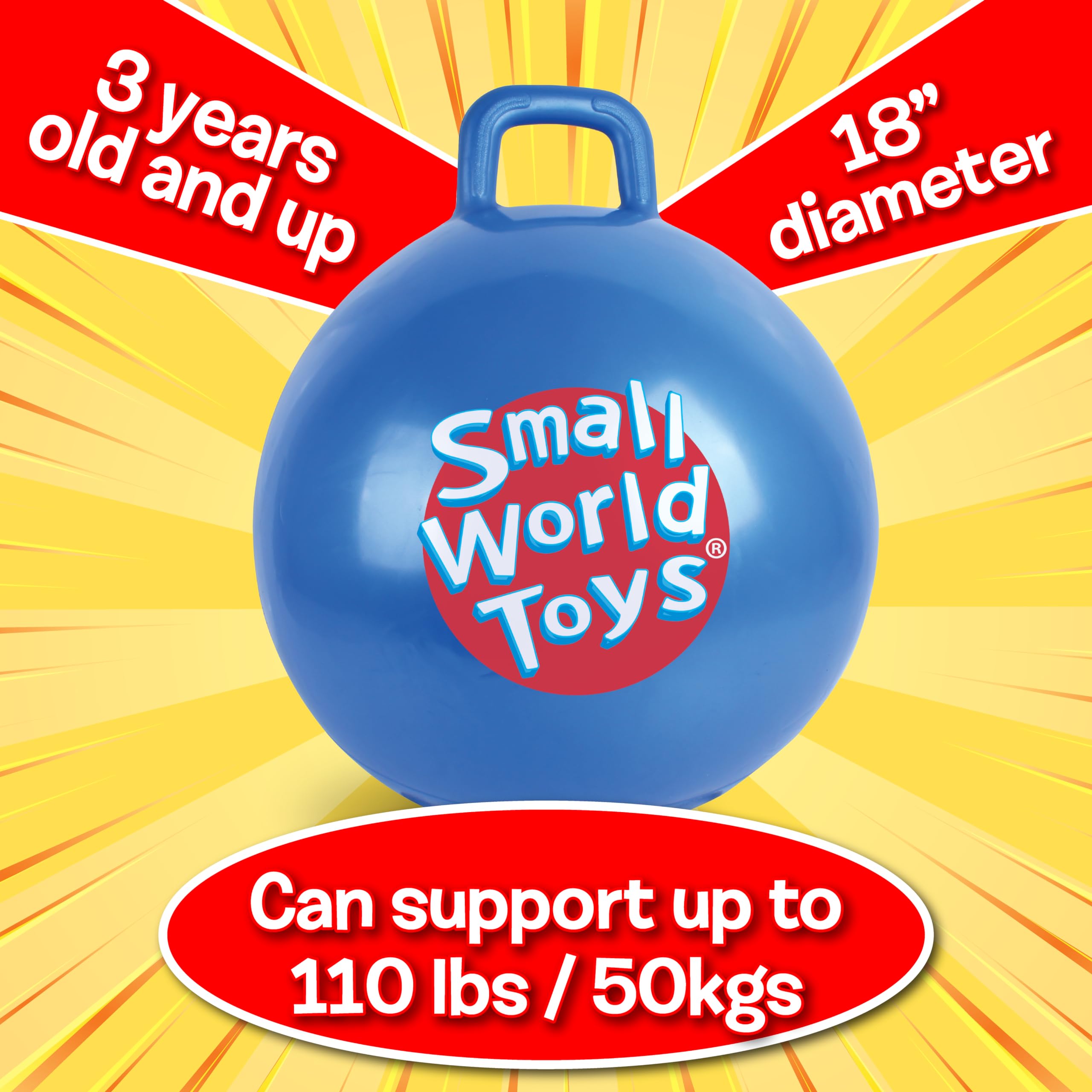 Worlds Smallest Small World Toys Hippity Hop Balls For Kids, 18" Gertie ...