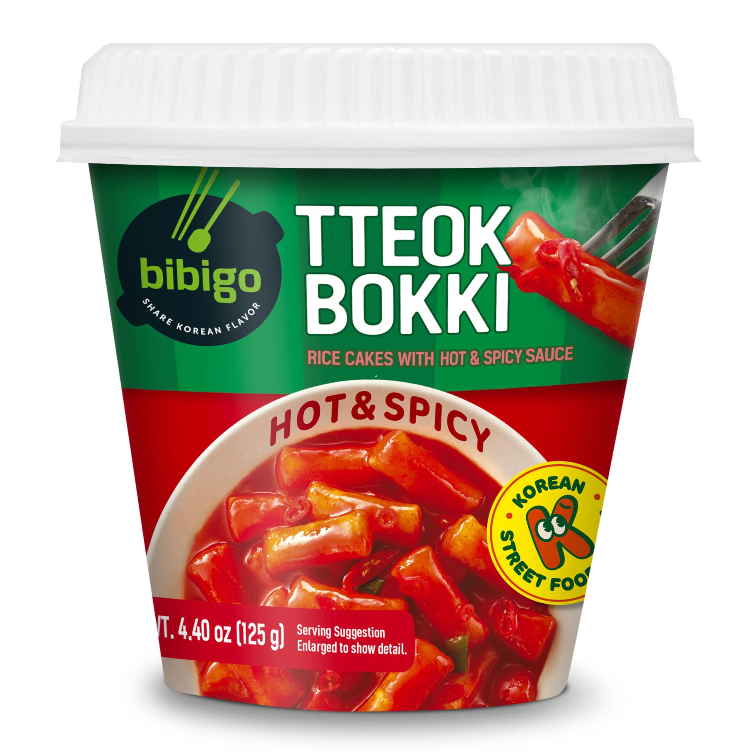 CJ Bibigo Tteokbokki Korean Rice Cake Topokki Instant Snack Cup 125g ...