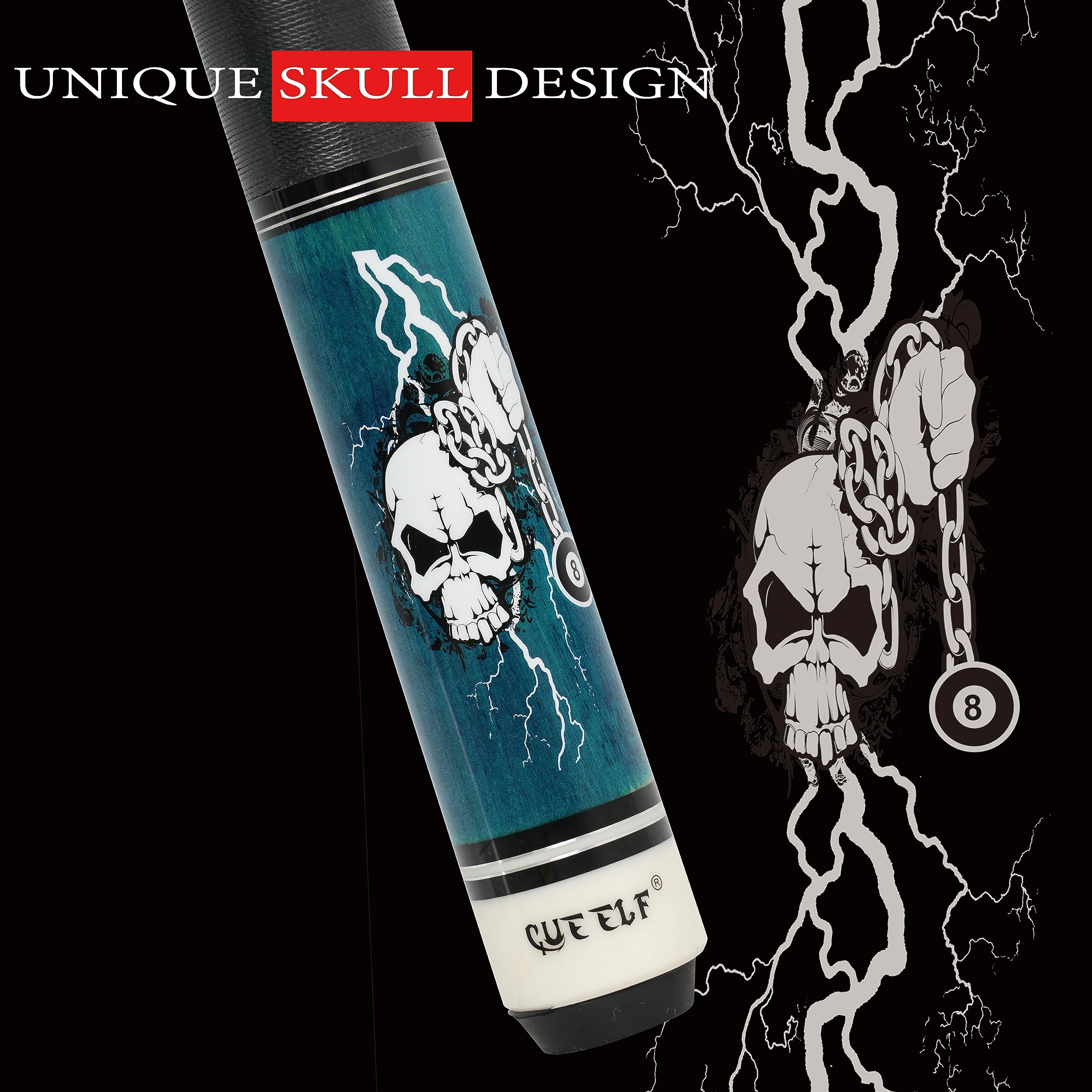Snapklik.com : Pool Cue Stick Skull Professional Pool Stick Low ...
