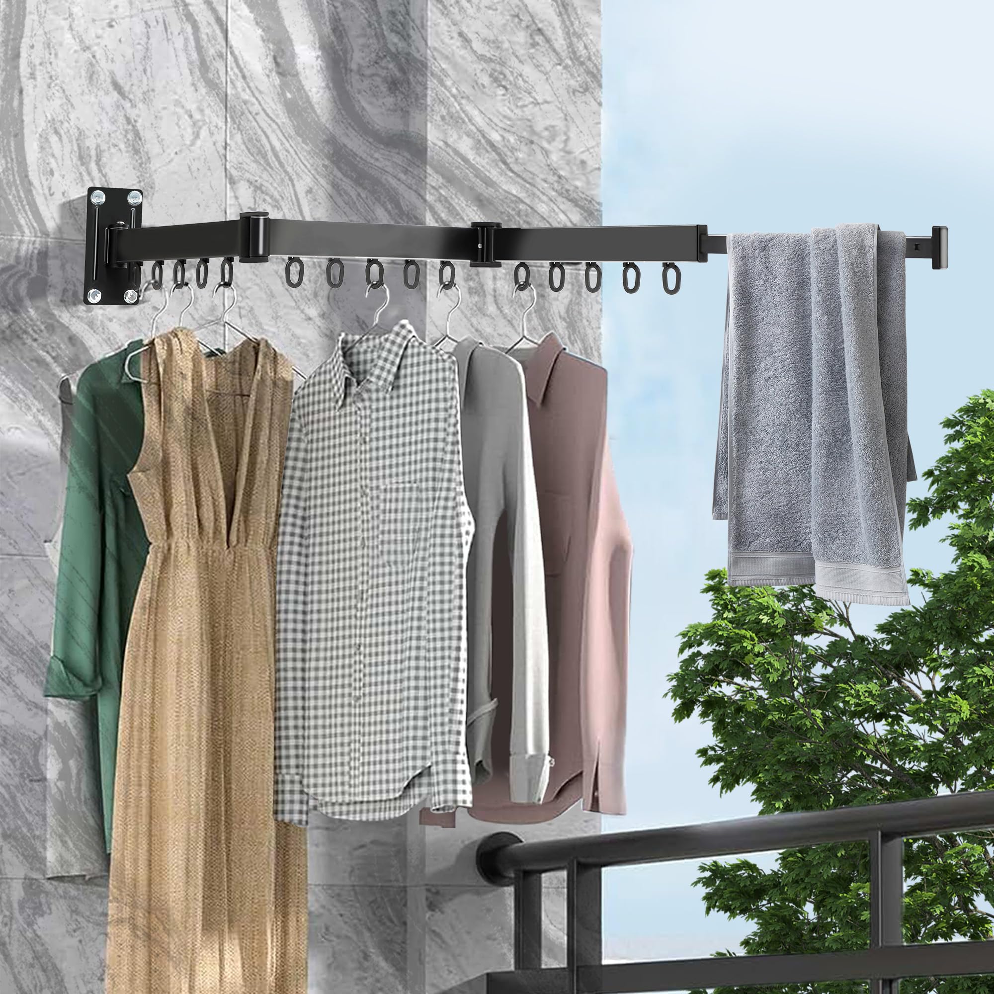 Neilos Clothes Drying Rack, Space Saving Wall Mounted Drying Racks for ...