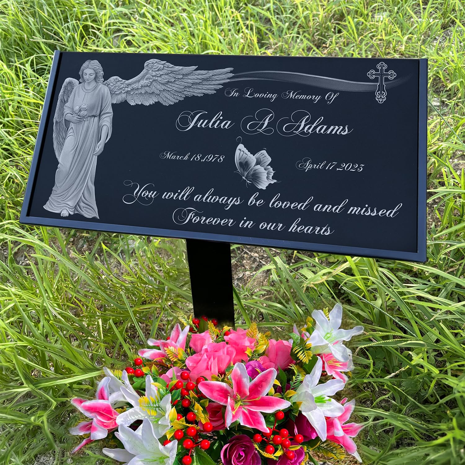 Snapklik.com : Custom Black Granite Memorial Stone,Headstones For ...