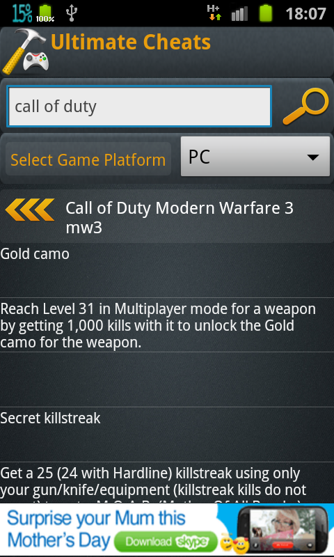 Ultimate Cheats - App on Amazon Appstore