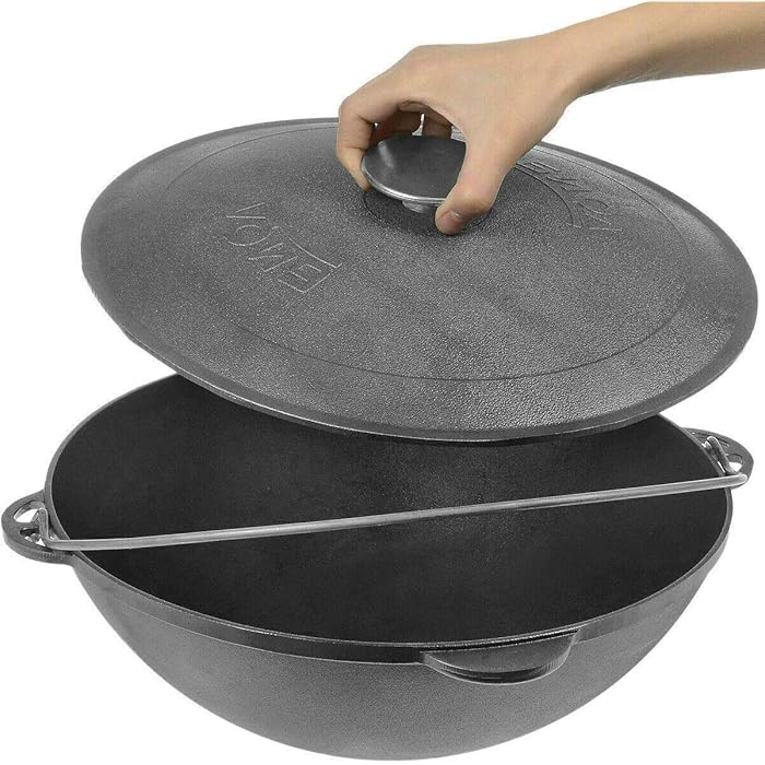 Buy Kazan Mangal Uzbek 12 L Cast Iron Pot Plov Pilaf Making Cookware ...