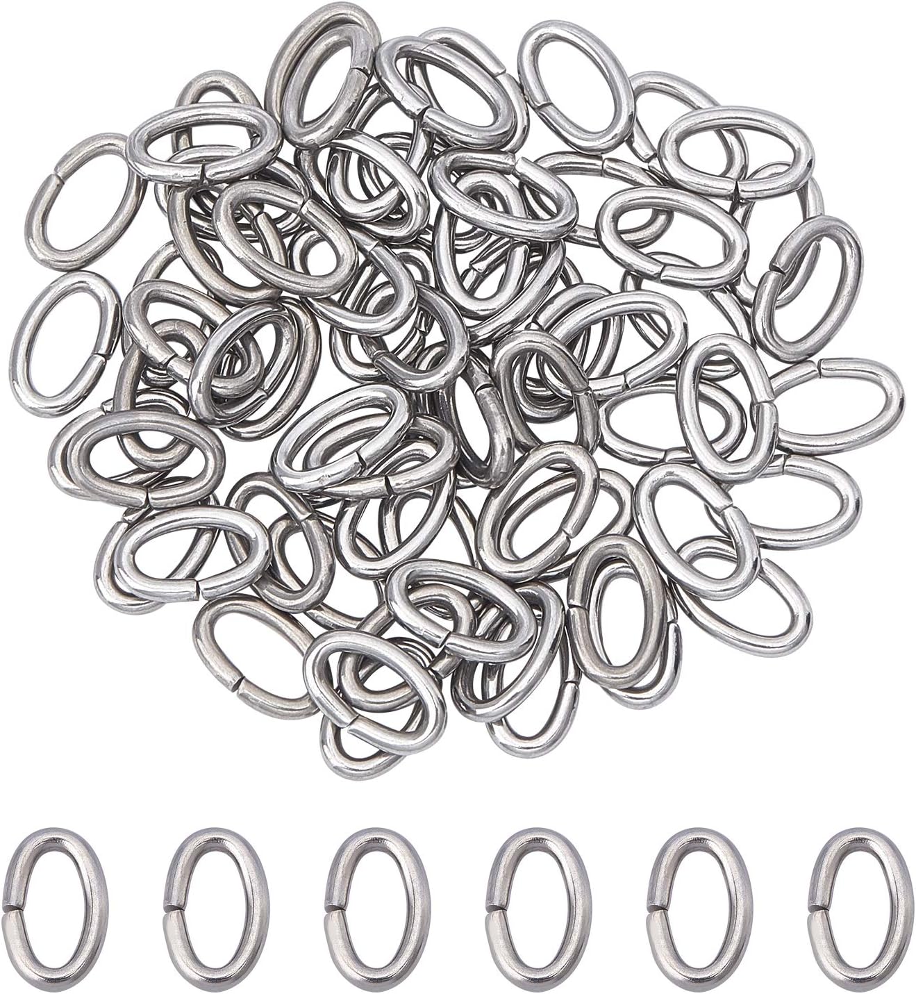 Amazon.com: UNICRAFTALE 1000pcs 5 Sizes Oval Jump Rings Stainless Steel ...