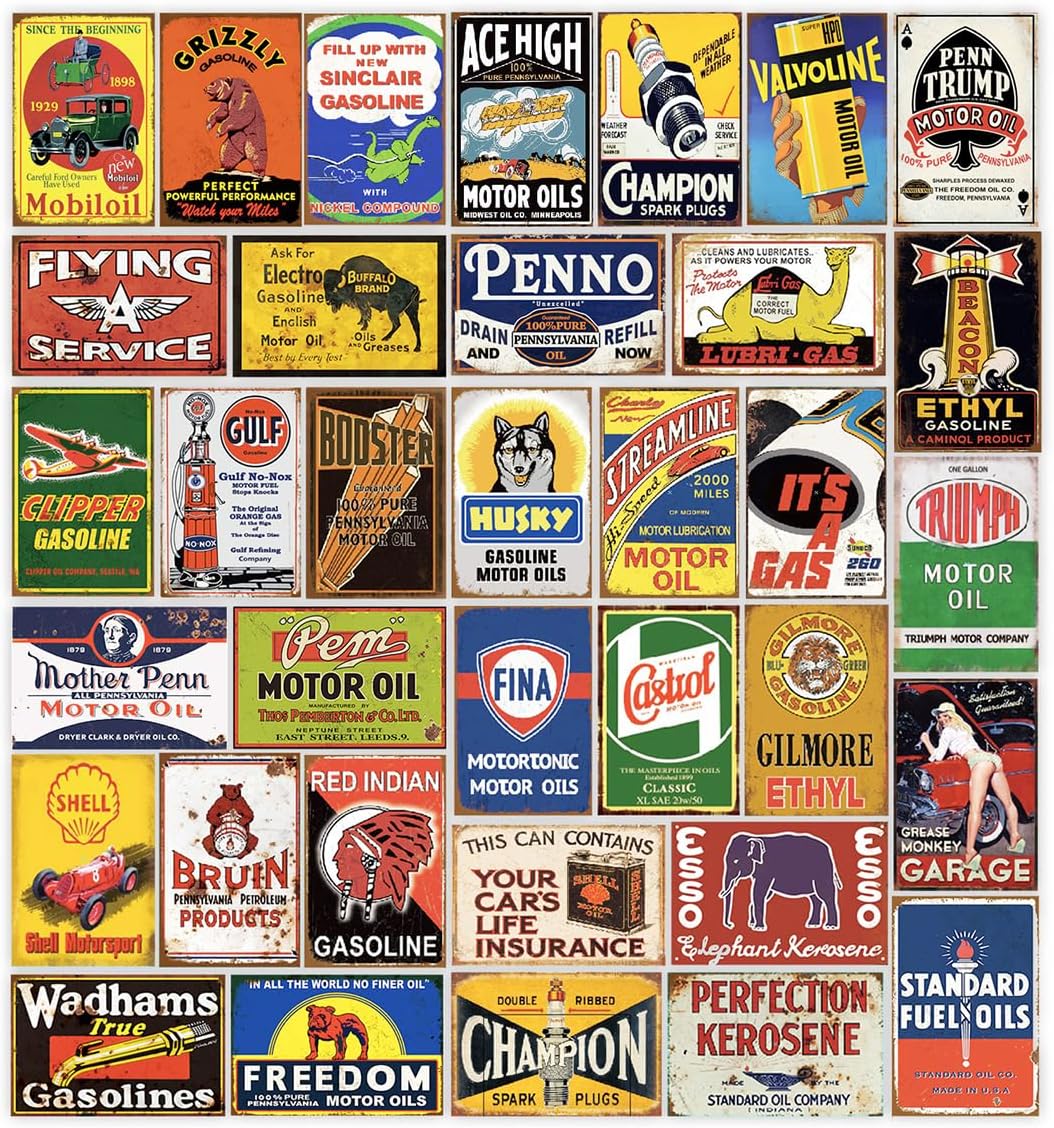 Amazon.com: Reproduced Vintage Tin Signs, Gas Oil Retro Advert Metal ...