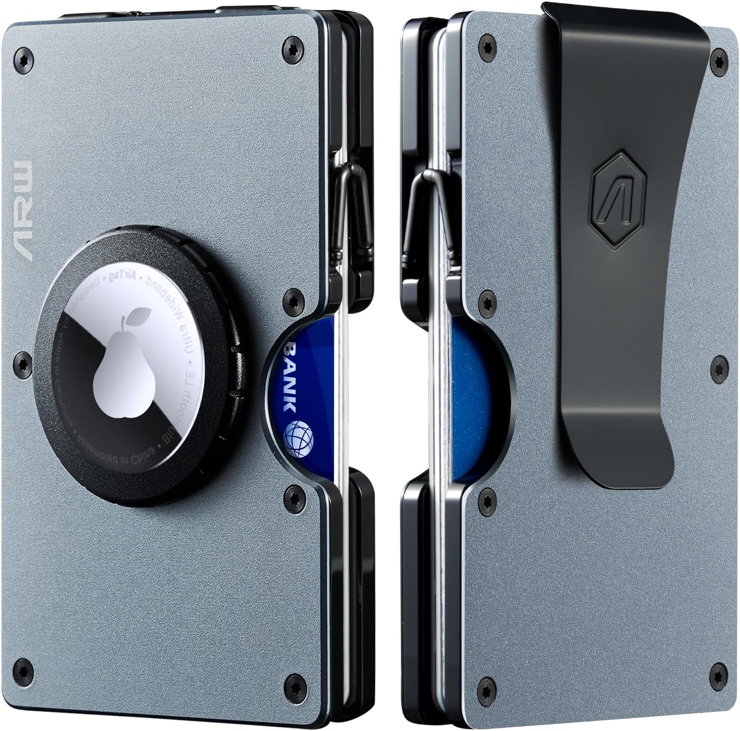 Amazon.com: ARW Air Tag Wallet for Men, Minimalist Slim Metal Money ...