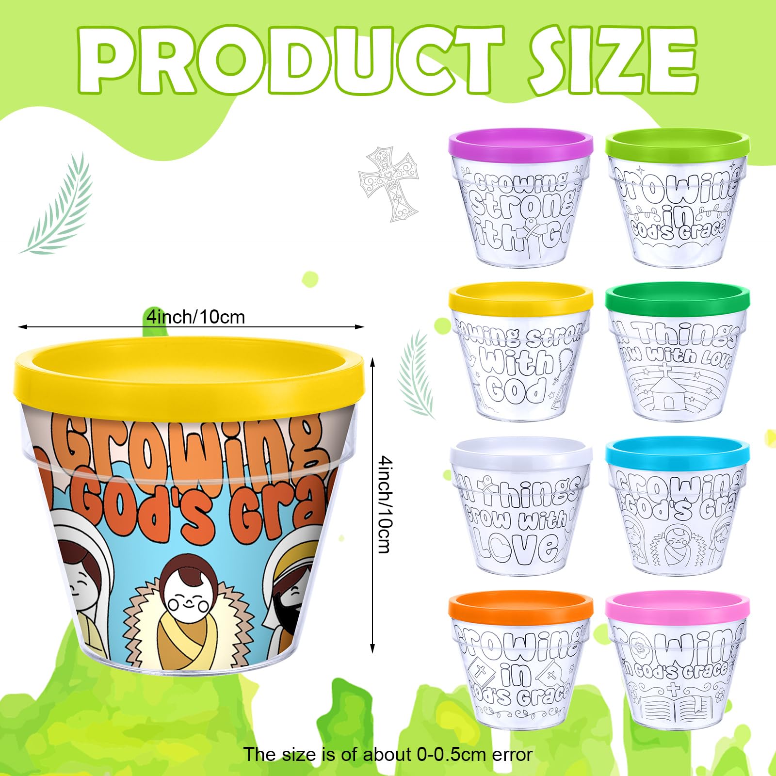 Snapklik.com : 28 Pcs Religious Crafts Flower Pot For Kids, 16 Bible ...