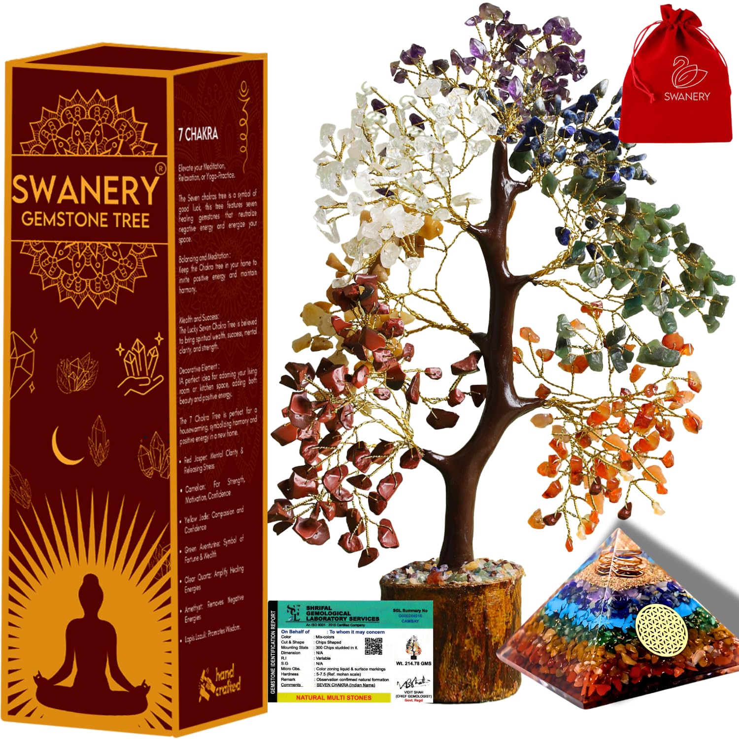 Buy Chakra Tree of Life - Crystal Tree for Positive Energy - Seven ...