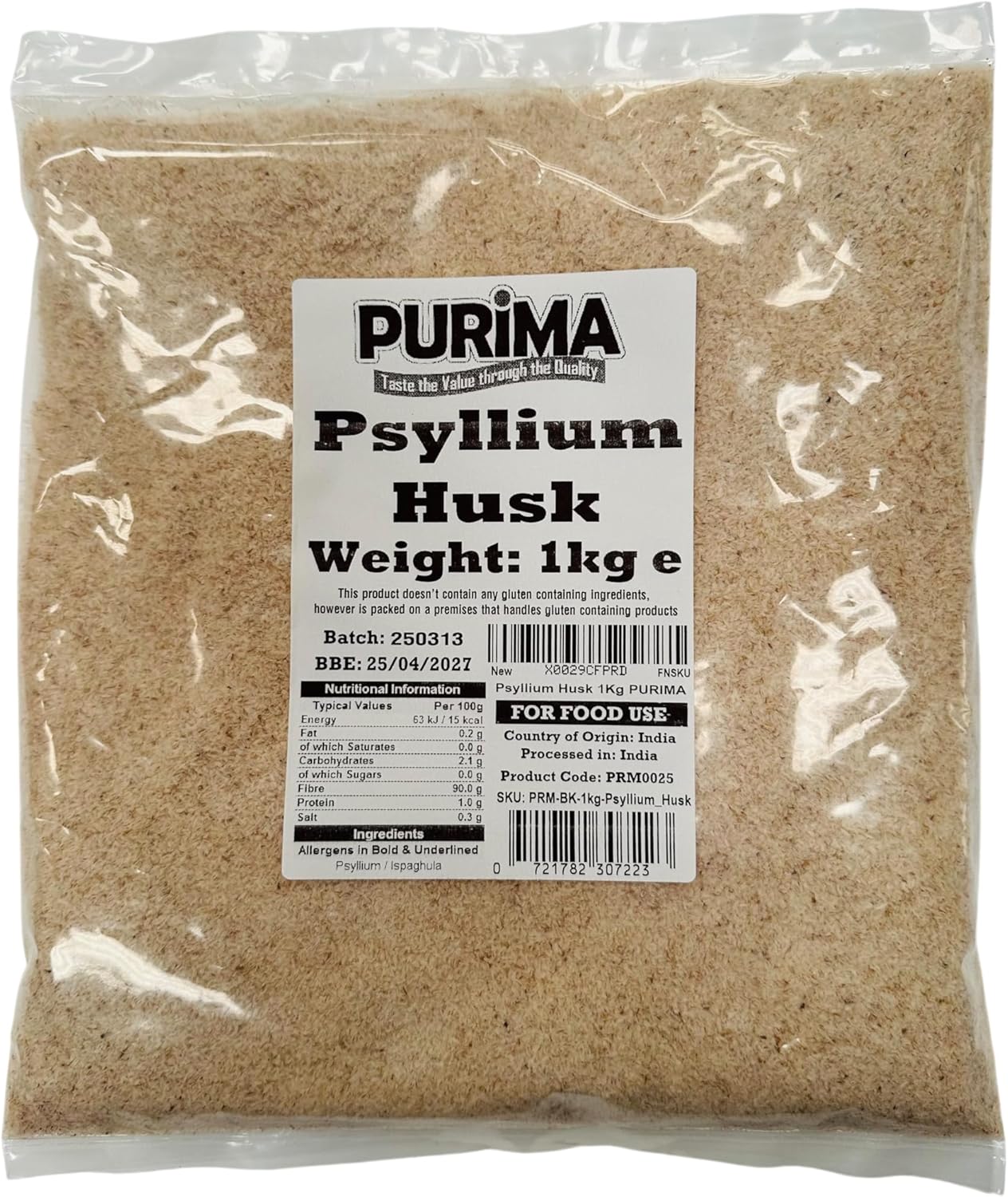 Psyllium Husk 5kg – 99% Purity Blond Whole Husks Flakes Bulk Soluble ...