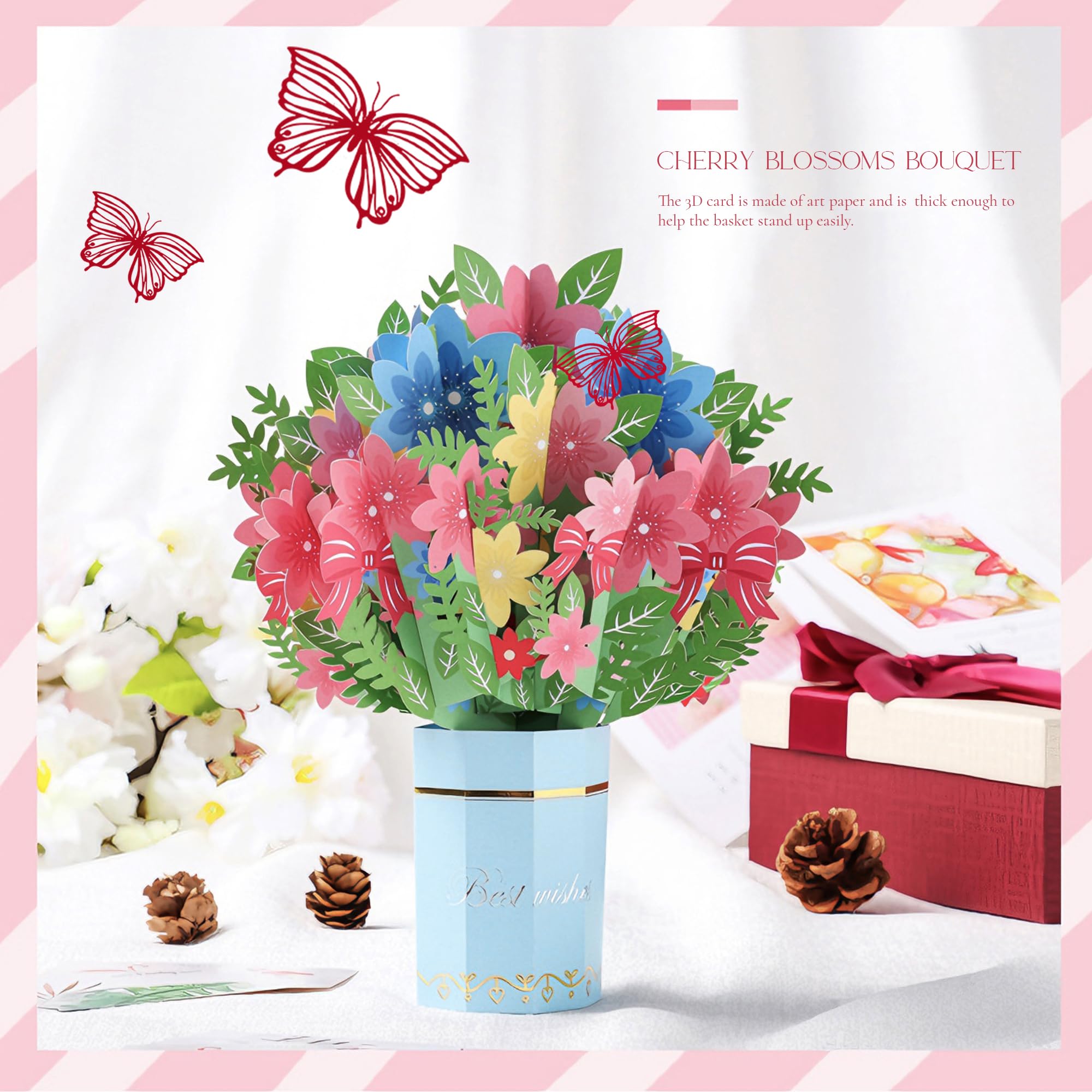 Snapklik.com : Pop Up Birthday Cards For Women, Cherry Blossoms Flower ...