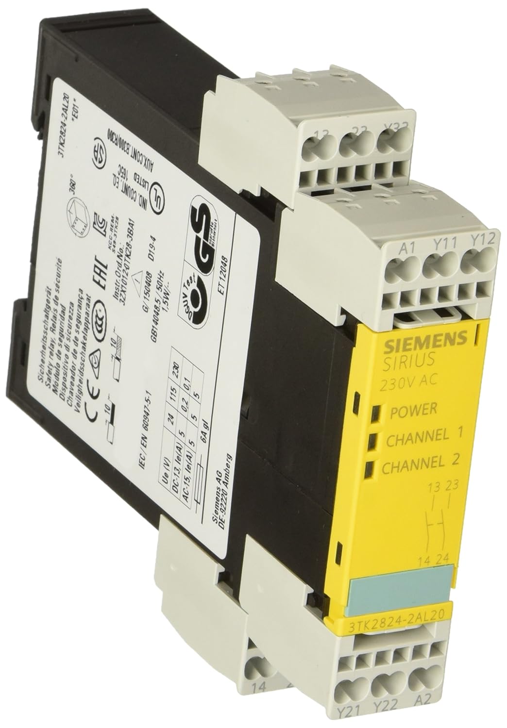 Siemens 3TK28 24-2AL20 Safety Relay, For Emergency Stop and Protective ...