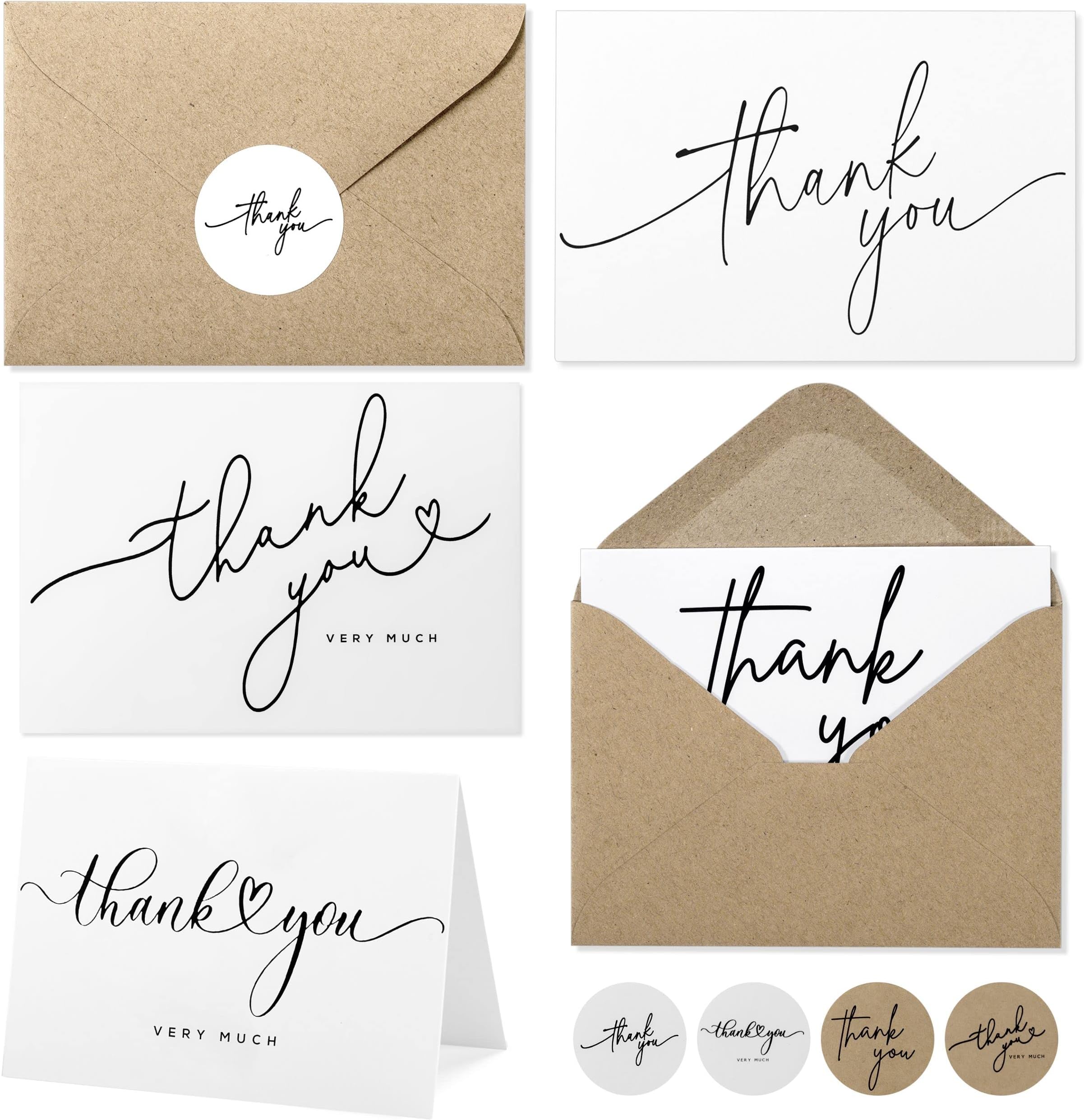 Amazon.com : 48 Thank You Cards | Thank You Cards with Envelopes | 4 x ...