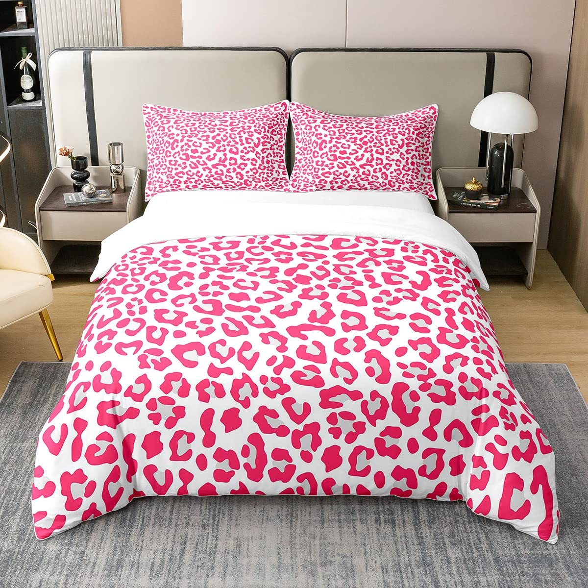 Amazon.com: 100% Natural Cotton Pink Leopard Print Duvet Cover Twin ...