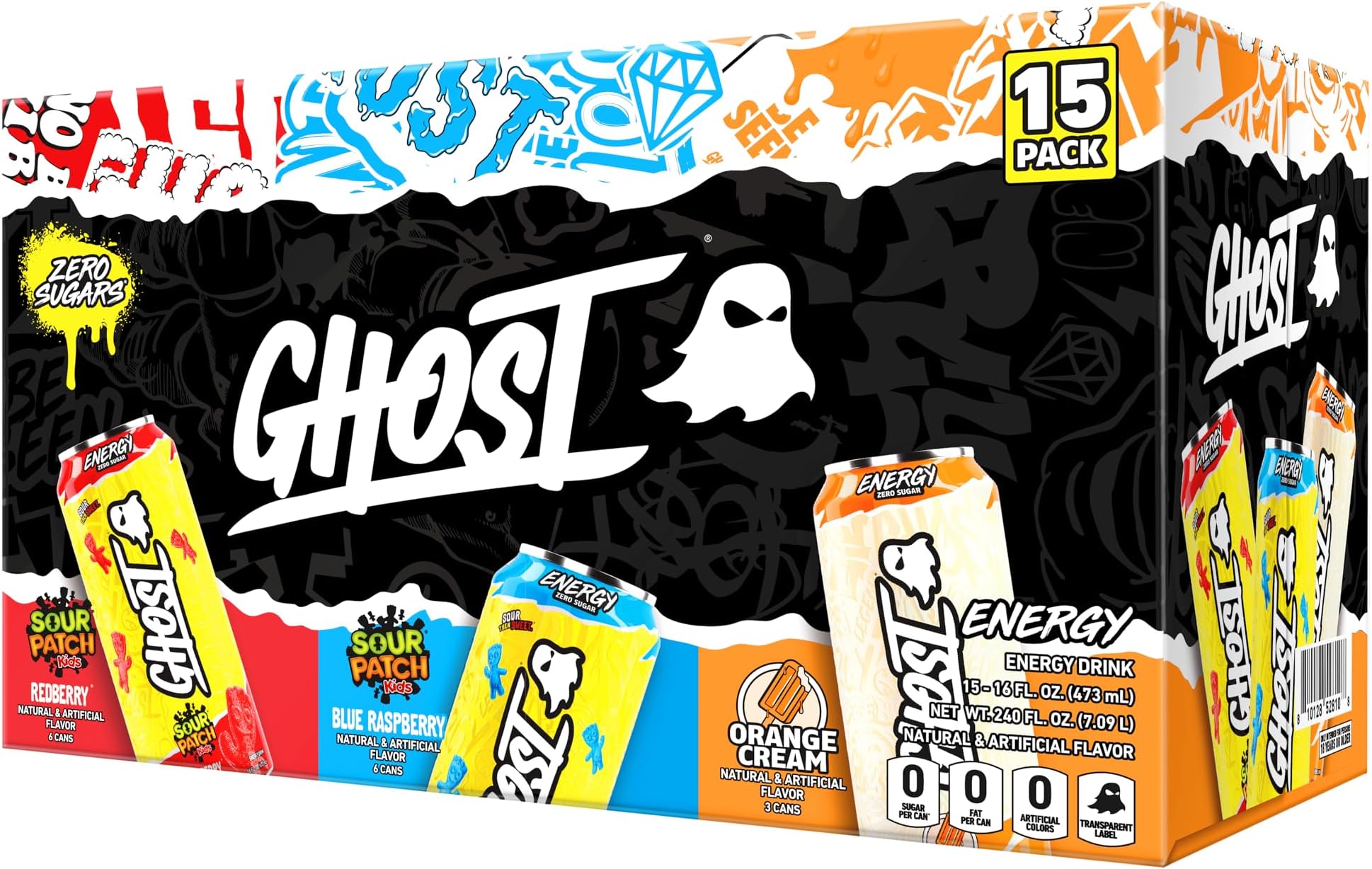 Amazon.com : GHOST Energy Drink - 15-Pack, Variety Pack, 16oz - Energy ...