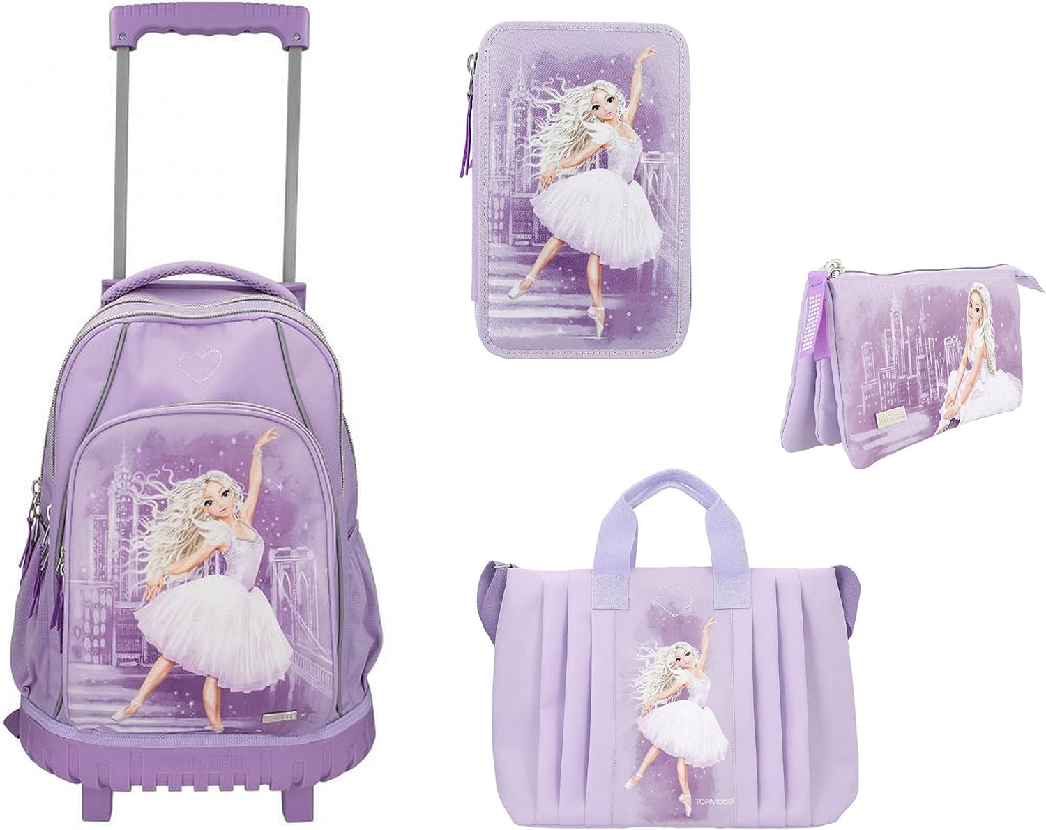 Trolley Top Model Ballet Schulrucksack Schlamper 3-Fach Federmappe ...