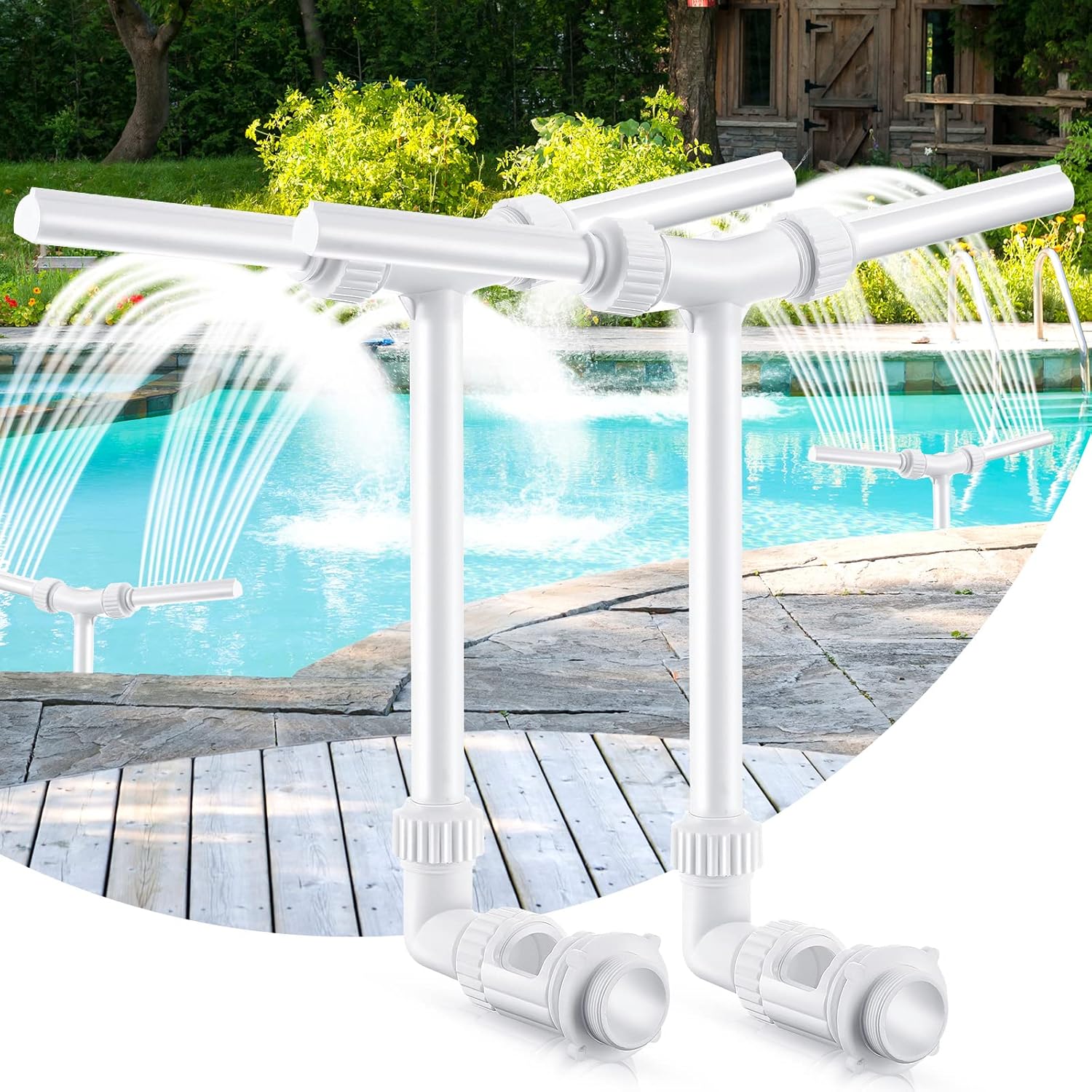 Amazon.com: 2 Pcs Pool Waterfall Spray Pool Fountain Water Fun ...