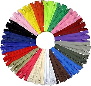 Amazon.com: YZSIFRM Bulk Nylon Zippers for Sewing: 10 Pcs/80 Pcs Purses ...