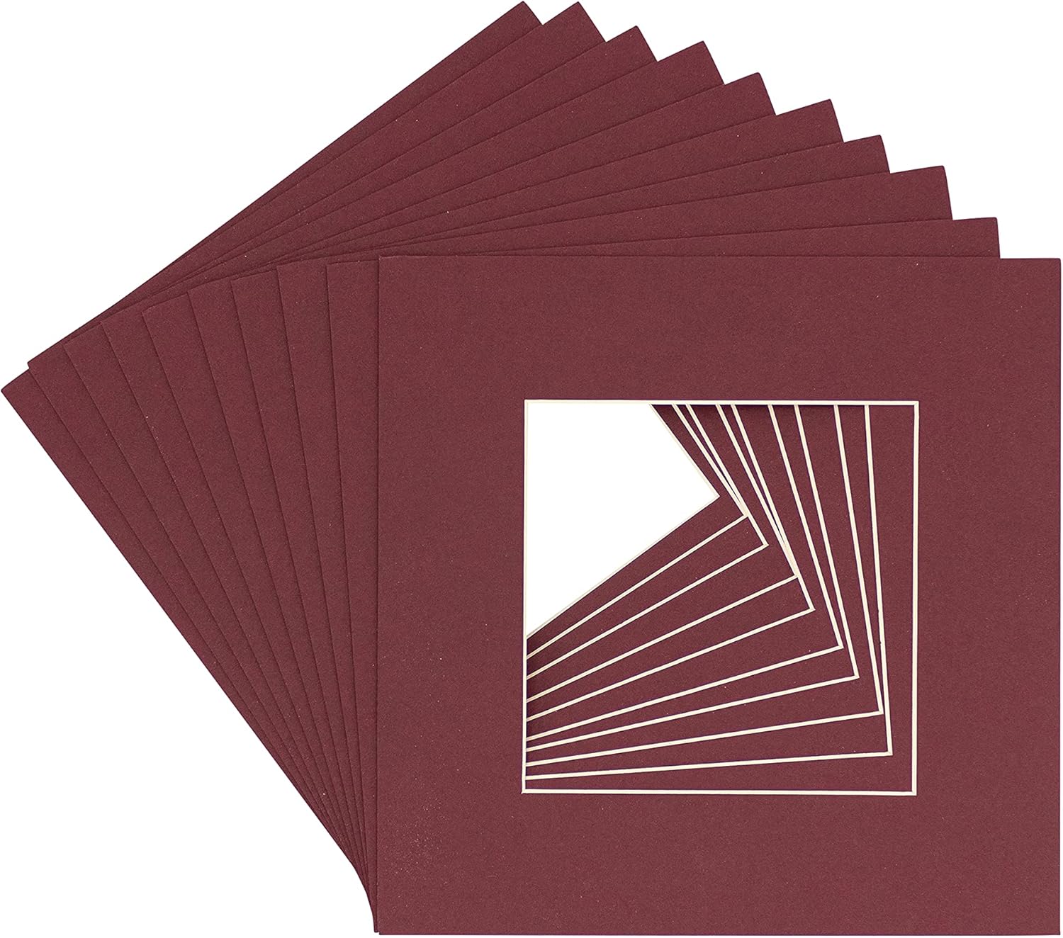 Amazon.com: 8x8 Mat for 12x12 Frame - Precut Mat Board Acid-Free Maroon ...