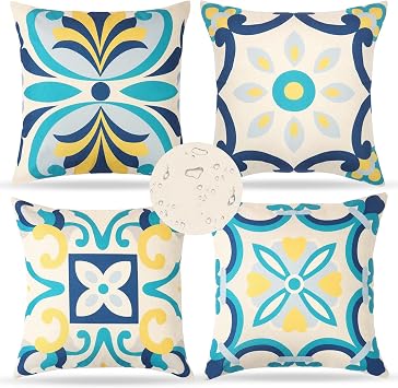 Dremisland Outdoor Throw Pillow Covers Waterproof Pillow Covers 18x18 ...