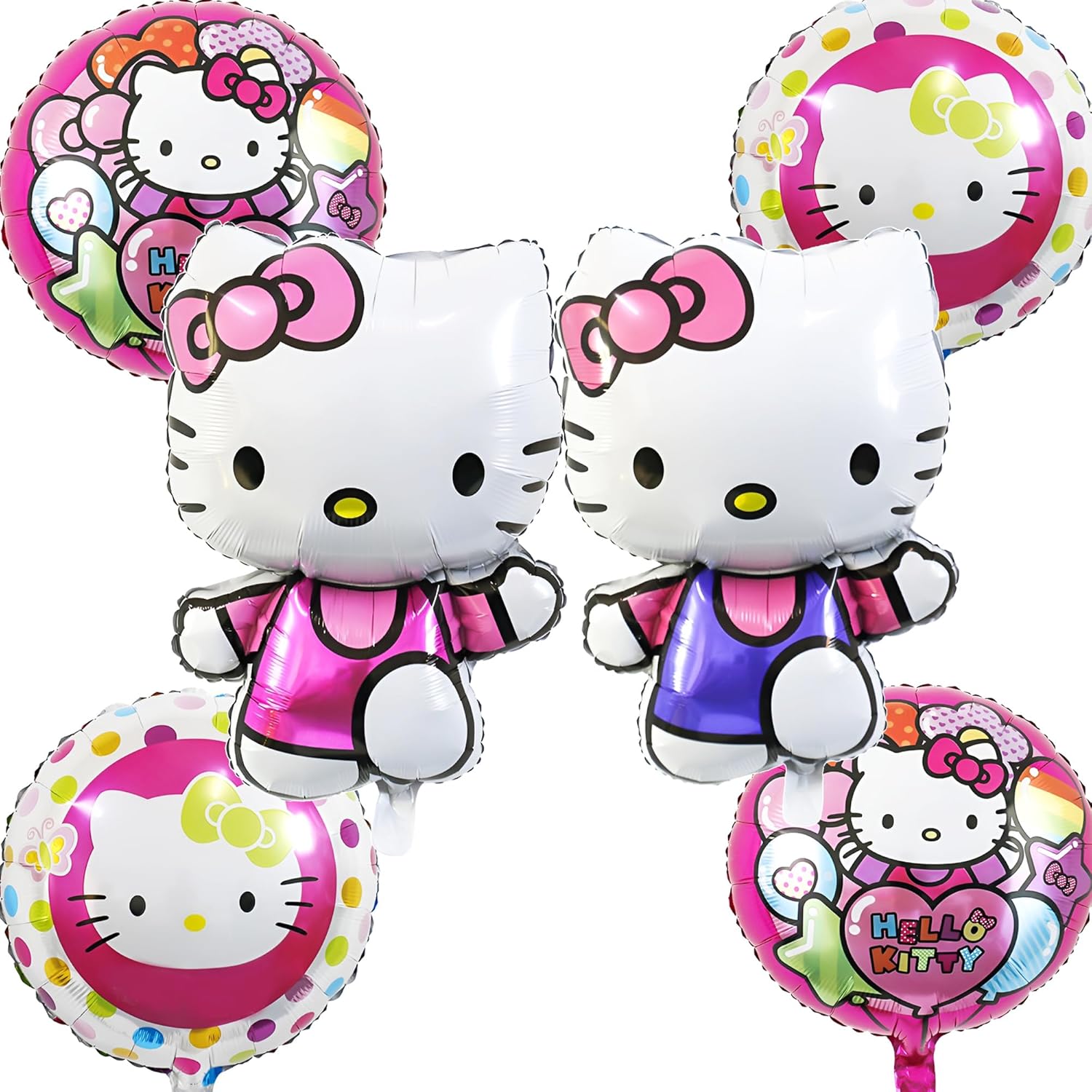 Amazon.com: 6 PCS Kitty Cat Party Balloons Set for Kids, Kitty Theme ...