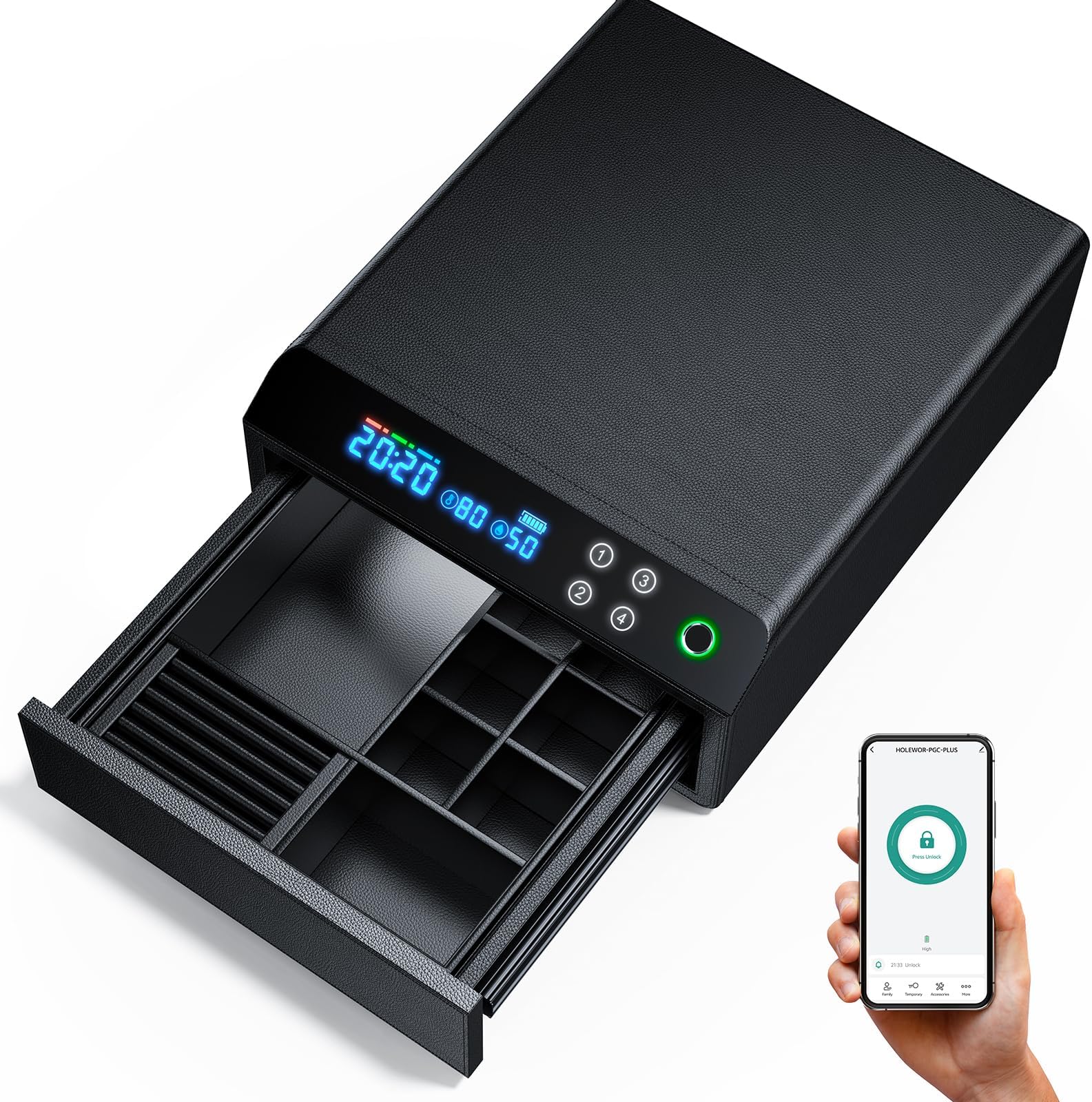 Amazon.com: QINGENO Biometric Gun Safe,Clock Smart Safe Display with ...