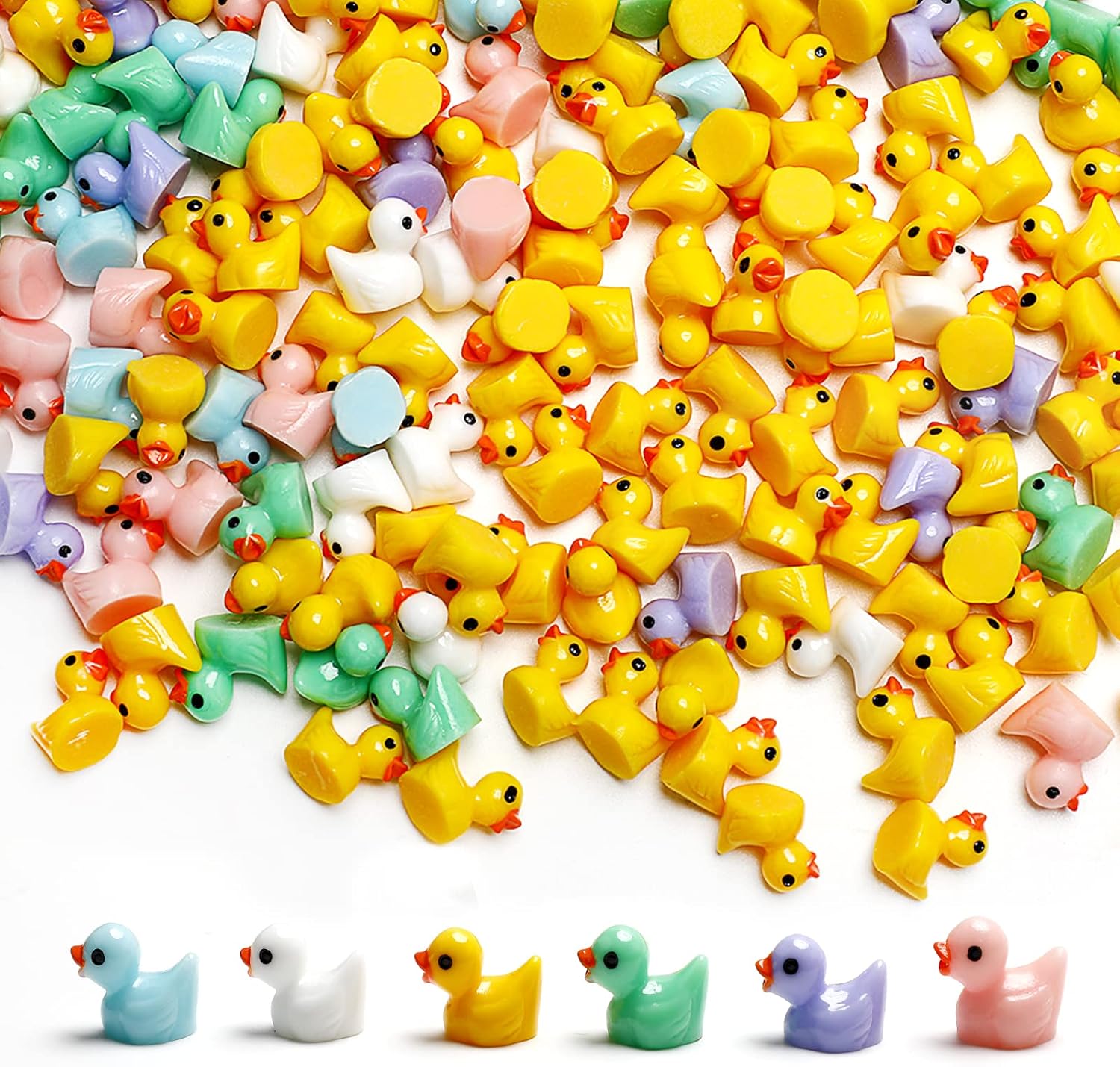 Amazon.com: EOMTUR 200 Pieces Miniature Christmas Duck Mini Resin Duck ...