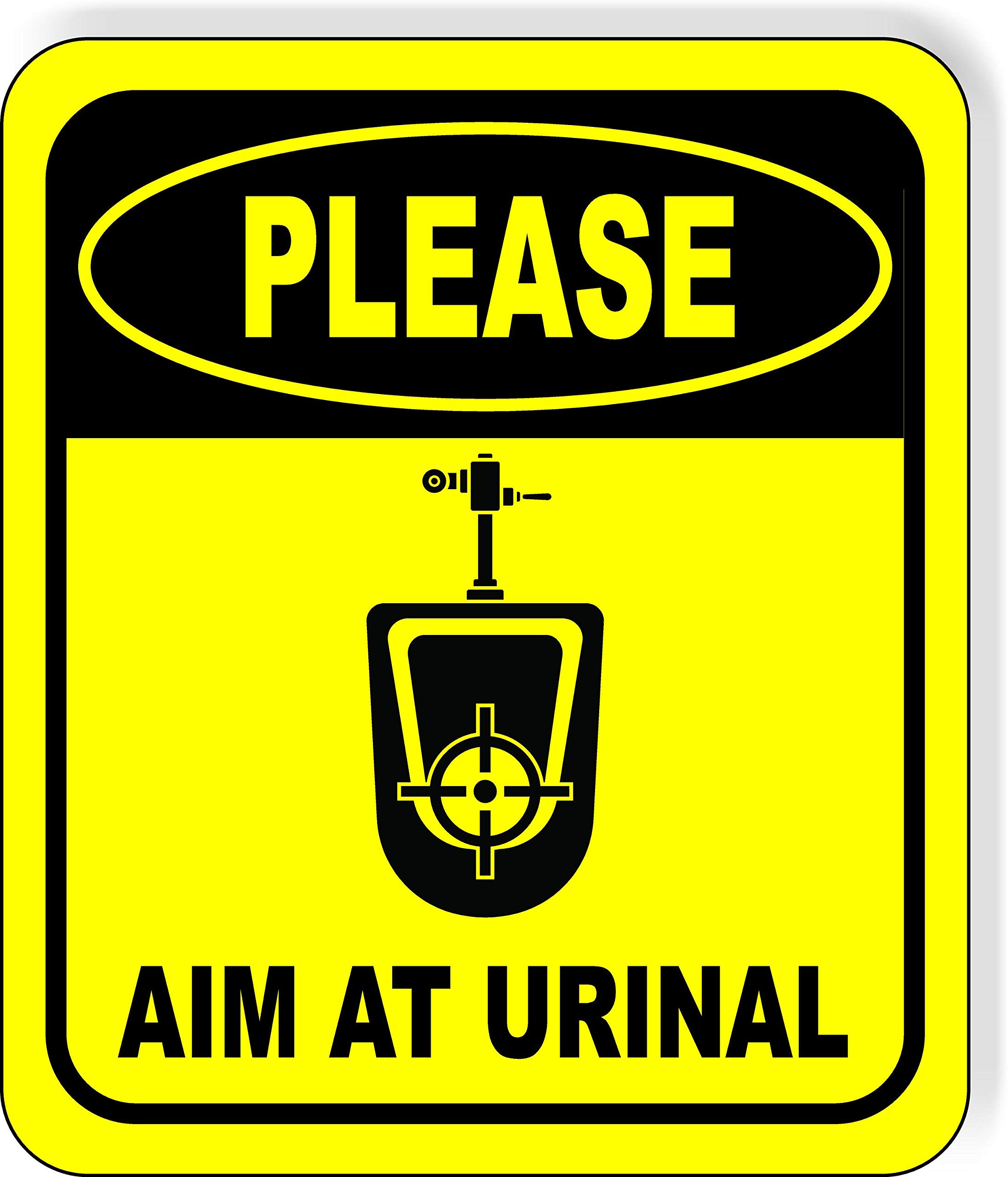 Amazon.com: Please AIM AT URINAL funny toilet bathroom Aluminum ...