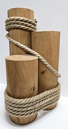 Amazon.com: Set of 3 Nautical Wood Piling Decorations – Real Wooden ...