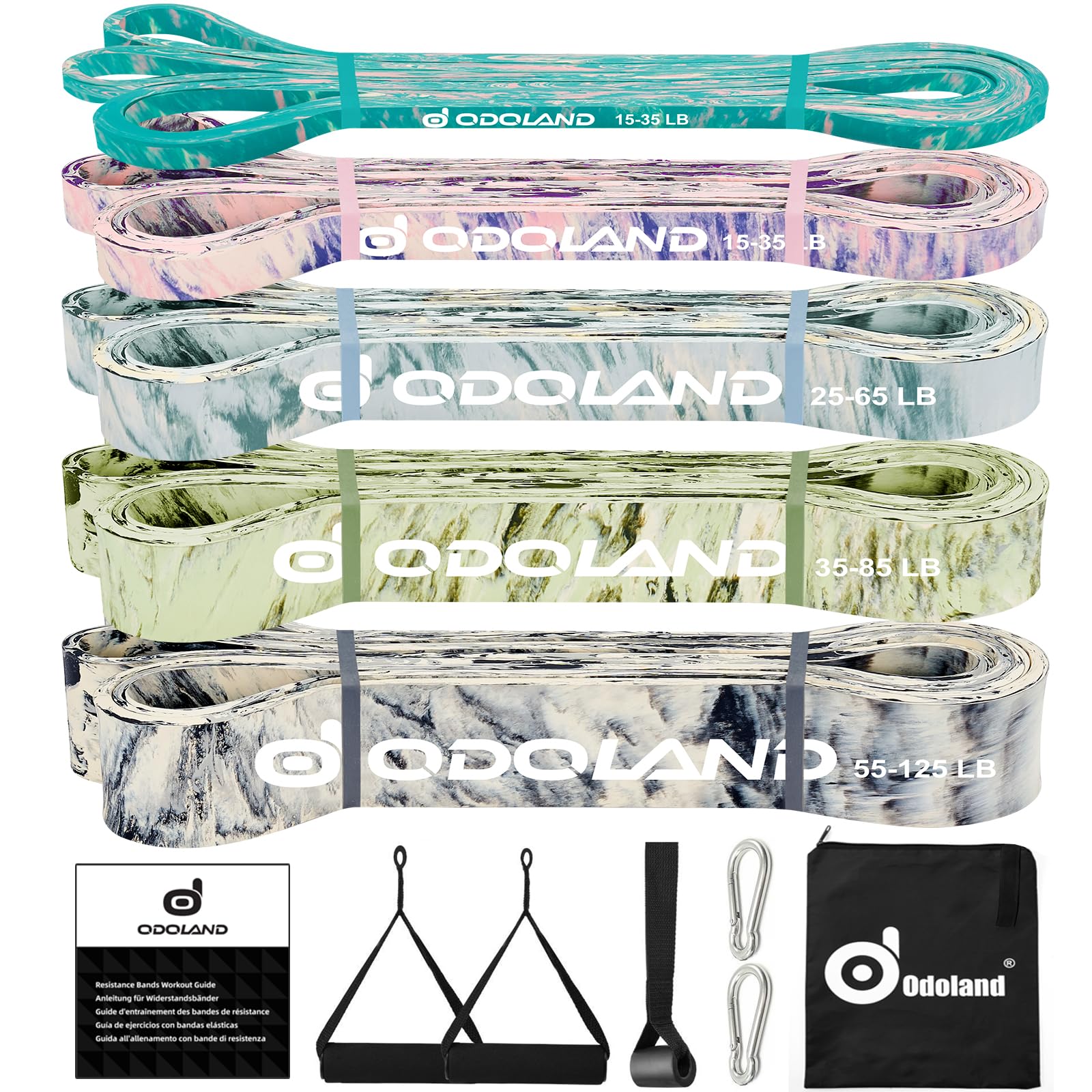 Snapklik.com : Odoland Resistance Bands, Natural Rubber Pull Up Bands Set