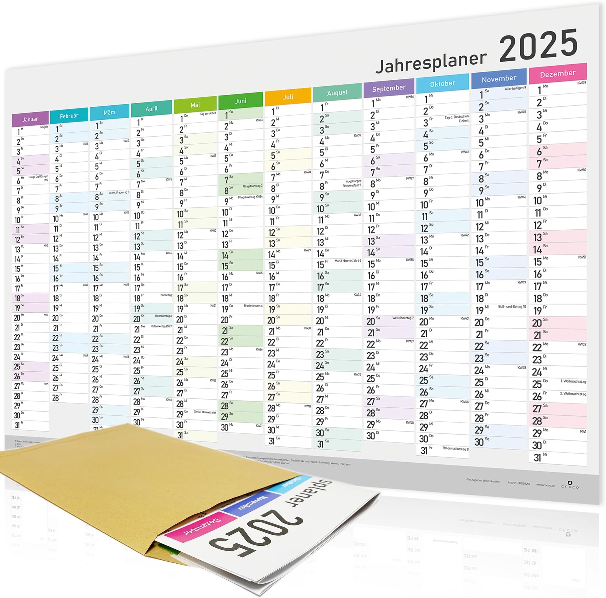 Jahresplaner 2025, DIN A1 XXL-Großformat, Poster Größe Wandkalender mit ...