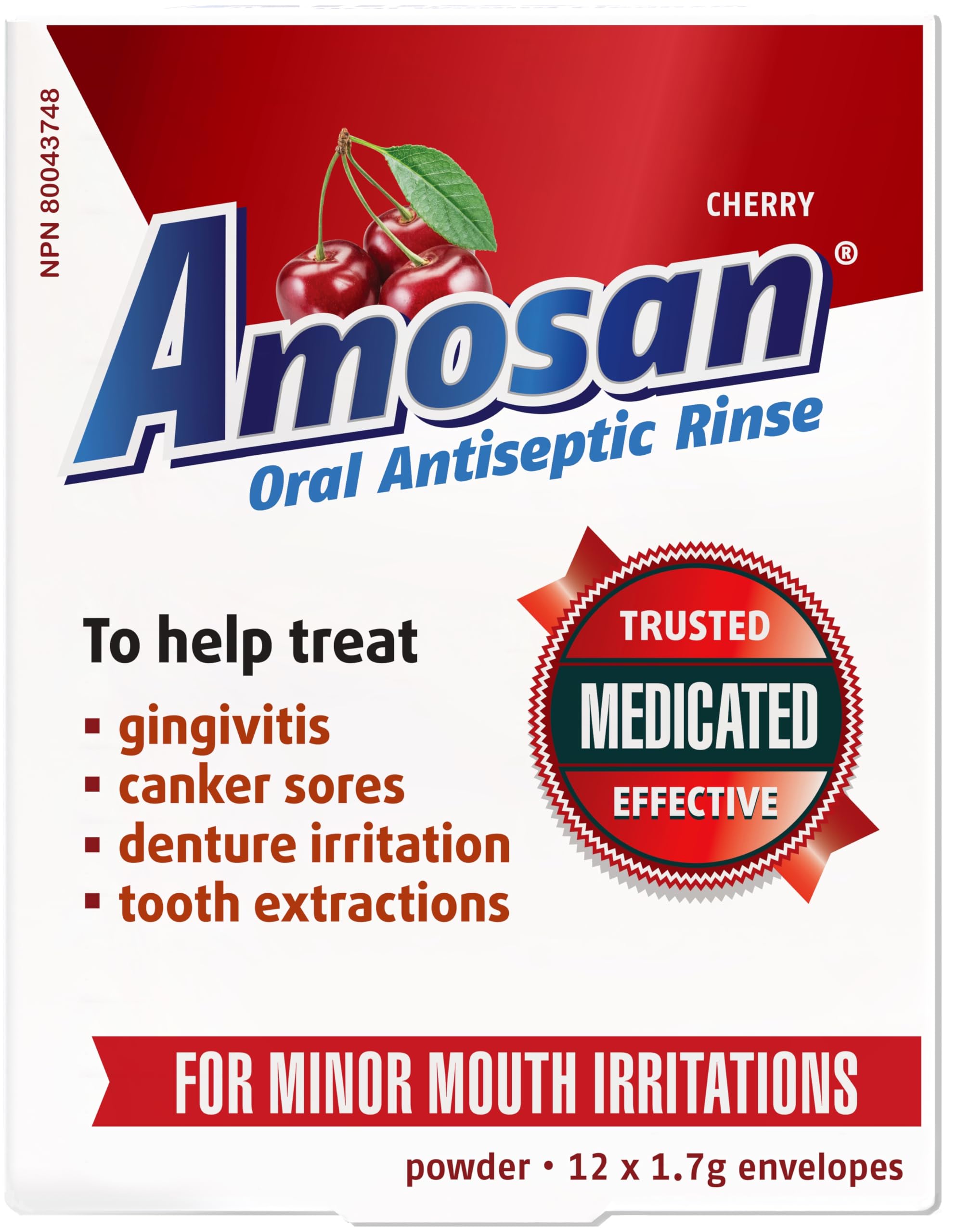 Amosan Oral Antiseptic Rinse - Cherry : Amazon.ca: Health & Personal Care